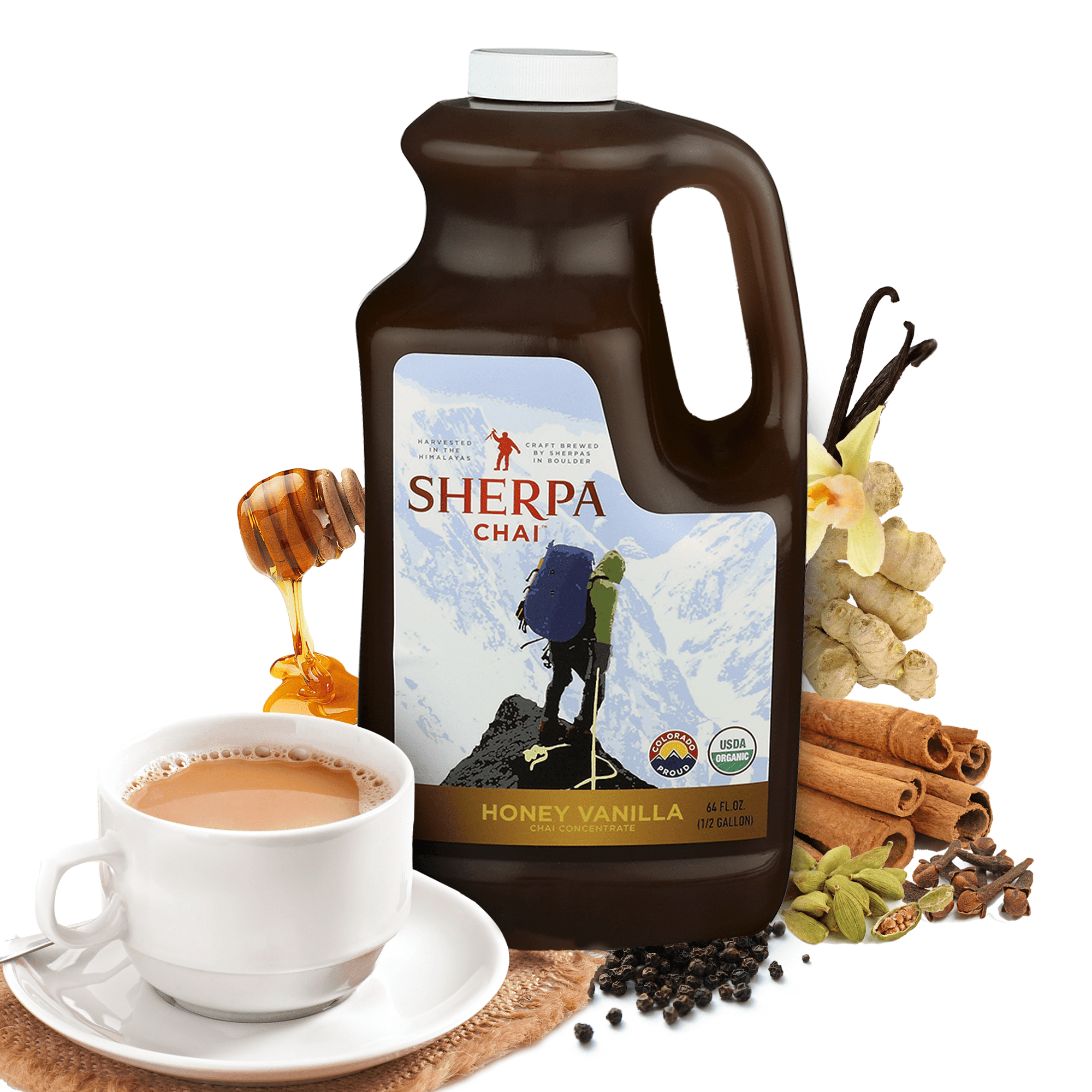 Sherpa Chai Honey Vanilla Chai Tea Concentrate - Hand Crafted Black Tea ...