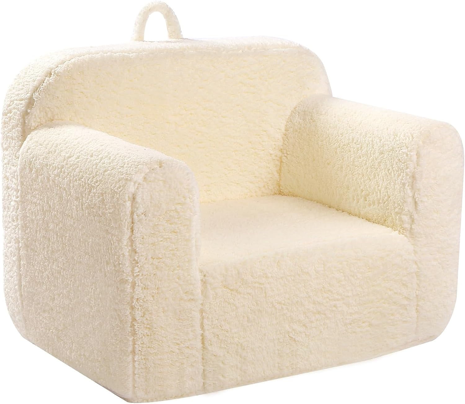 Kids Snuggly-Soft Sherpa Chair, Cuddly Toddler Foam Chair for Boys and ...