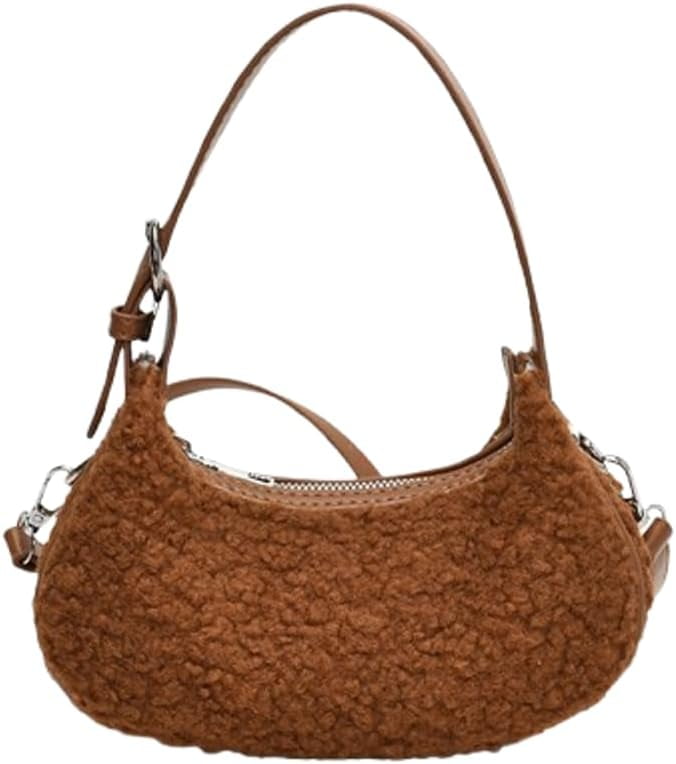 Sherpa Crossbody Bags for Women Winter Small Fleece Shoulder Purse ...