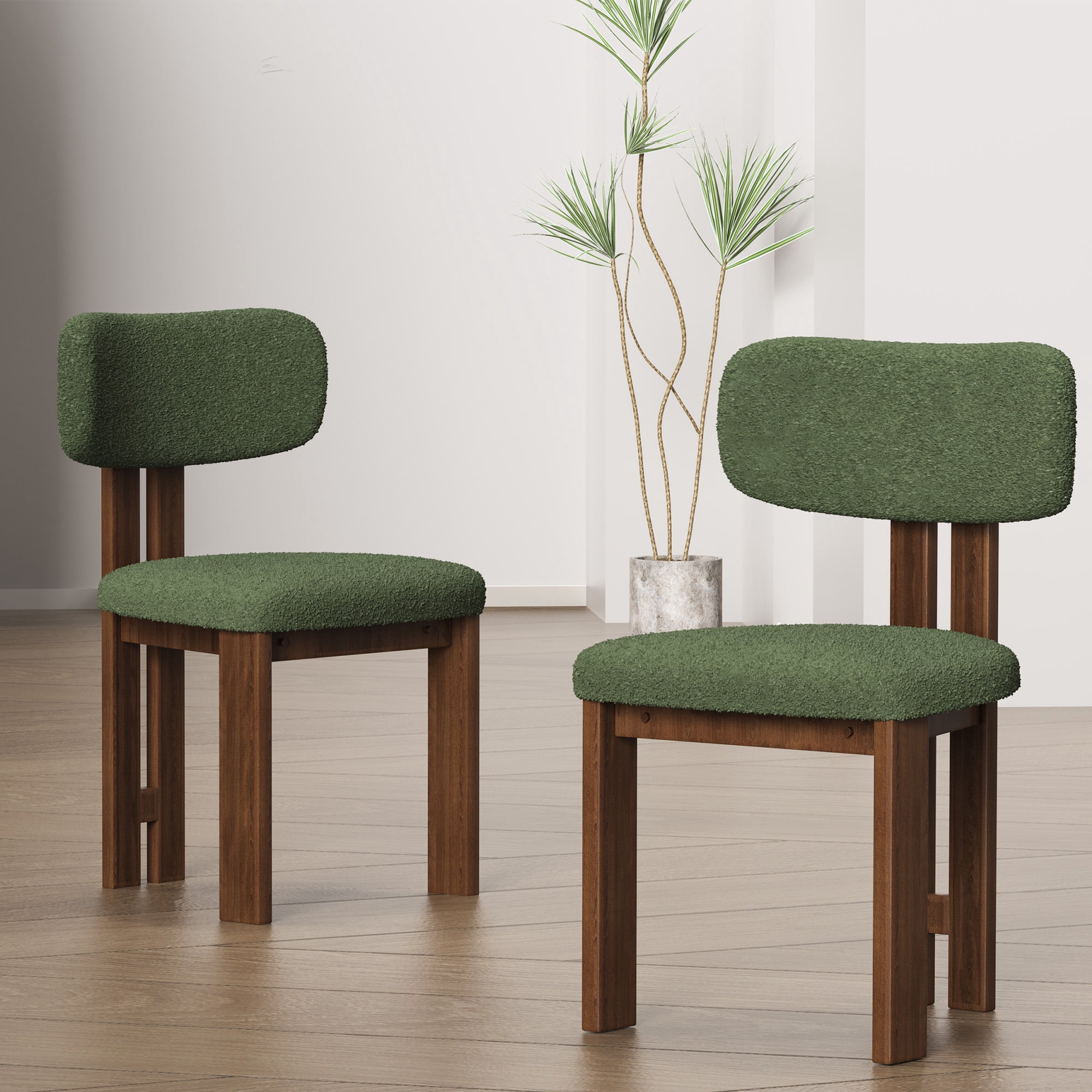 Sherpa Dining Chairs Set of 2, Kitchen Chairs with Solid Wood Legs ...