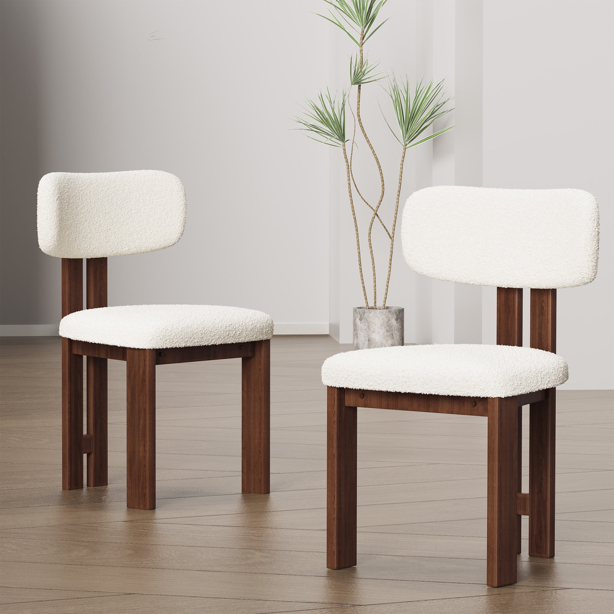 Sherpa Dining Chairs Set of 2, Kitchen Chairs with Solid Wood Legs ...
