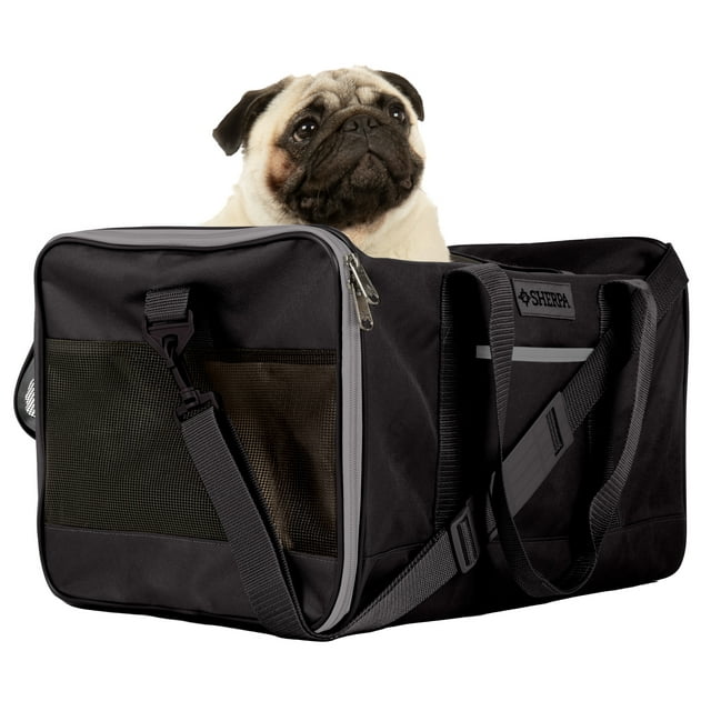 Sherpa Essential Soft Sided Pet Carrier for Cats & Dogs - Black, Large ...