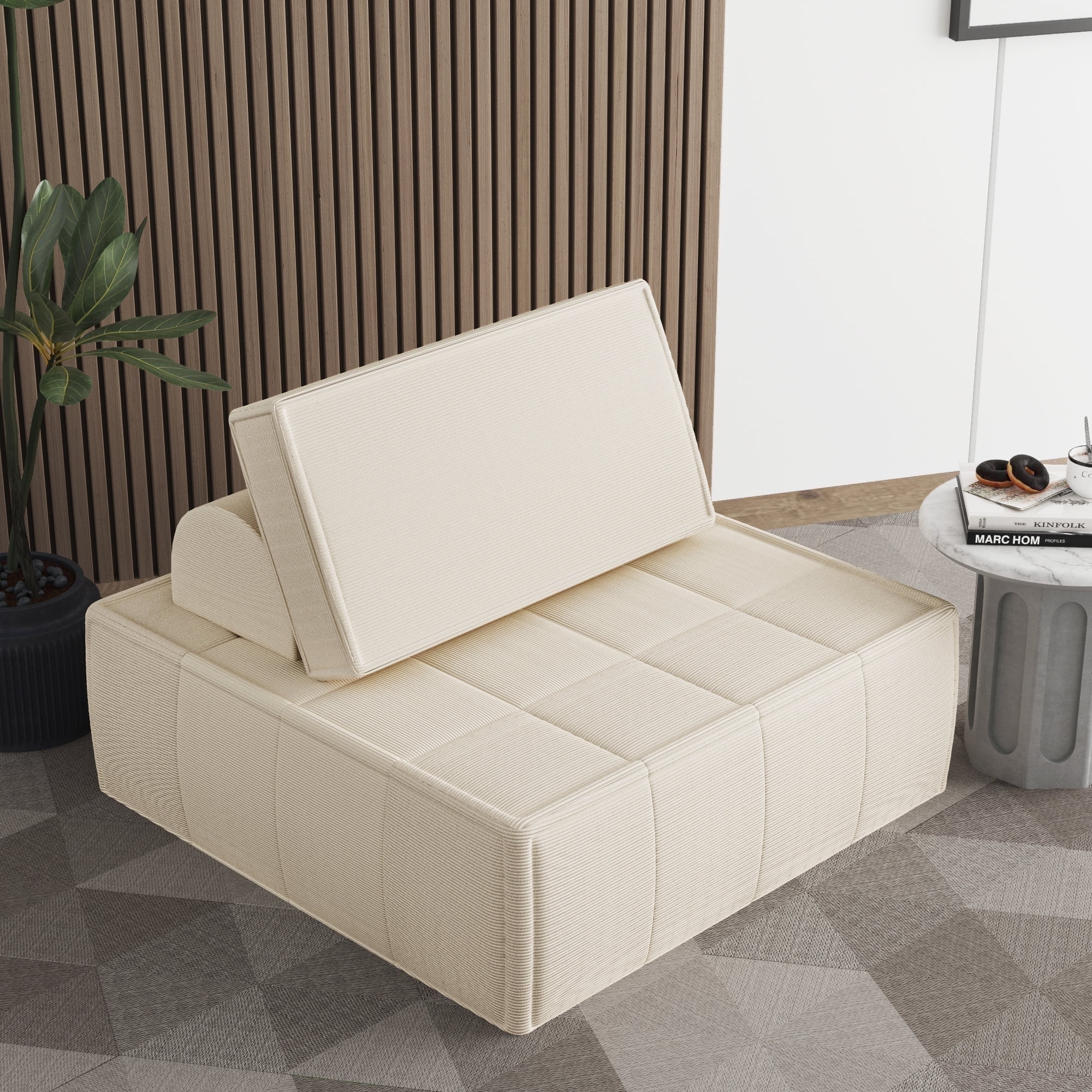 Sherpa Fabric Modular Sofa Chair with Customizable Design and Endless ...