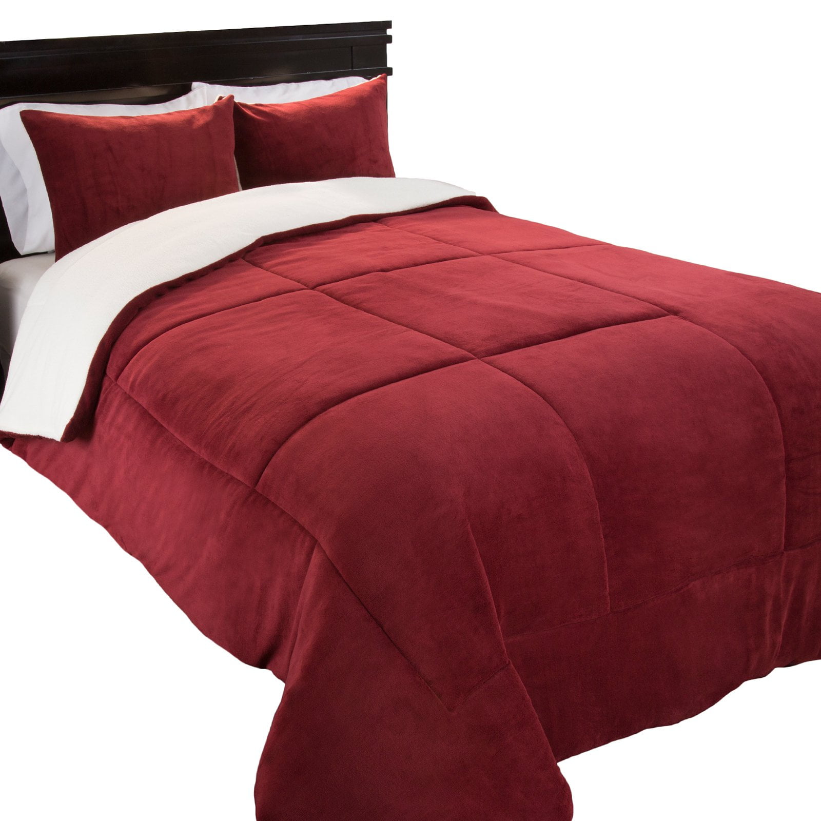 Sherpa/Fleece Comforter Set by Lavish Home - Walmart.com