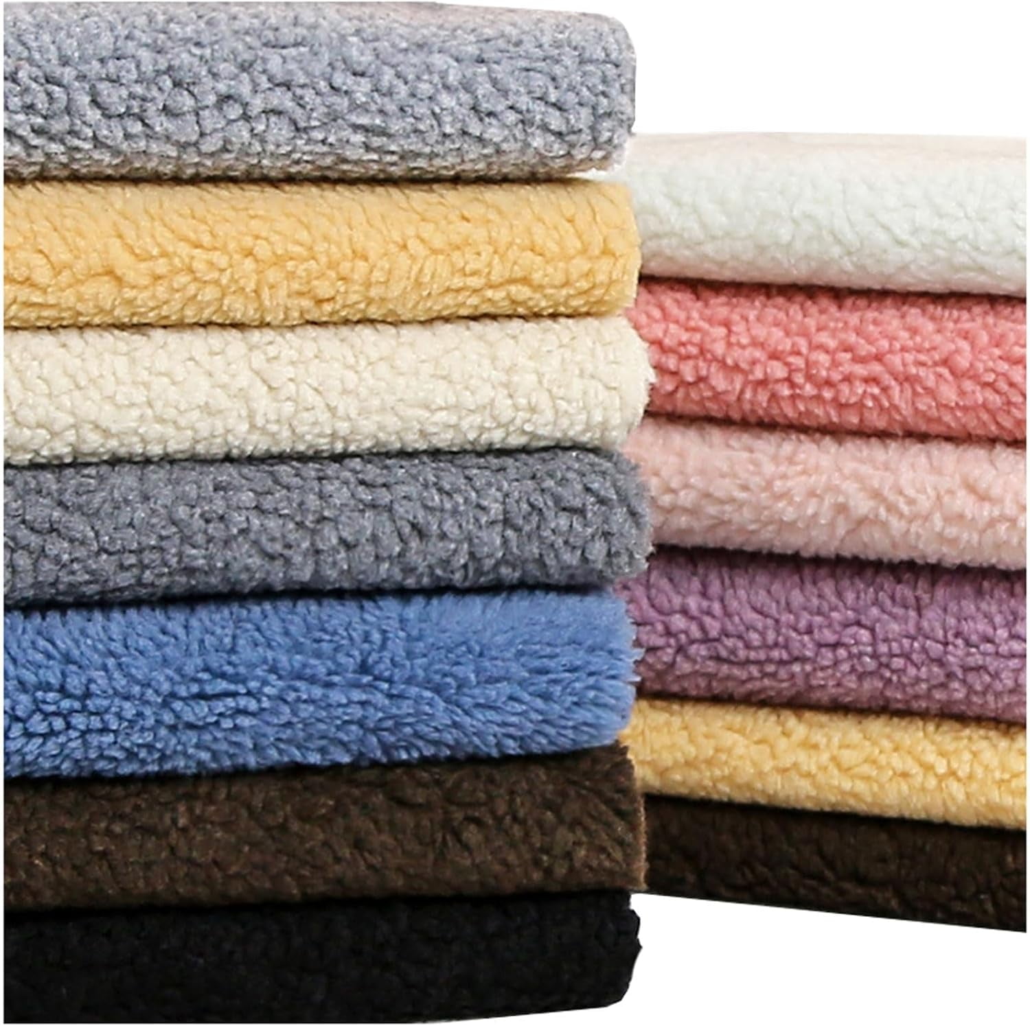 Sherpa Fleece Lining Fabric, Curly Fluffy Furry Lambskin Thermal Lined ...