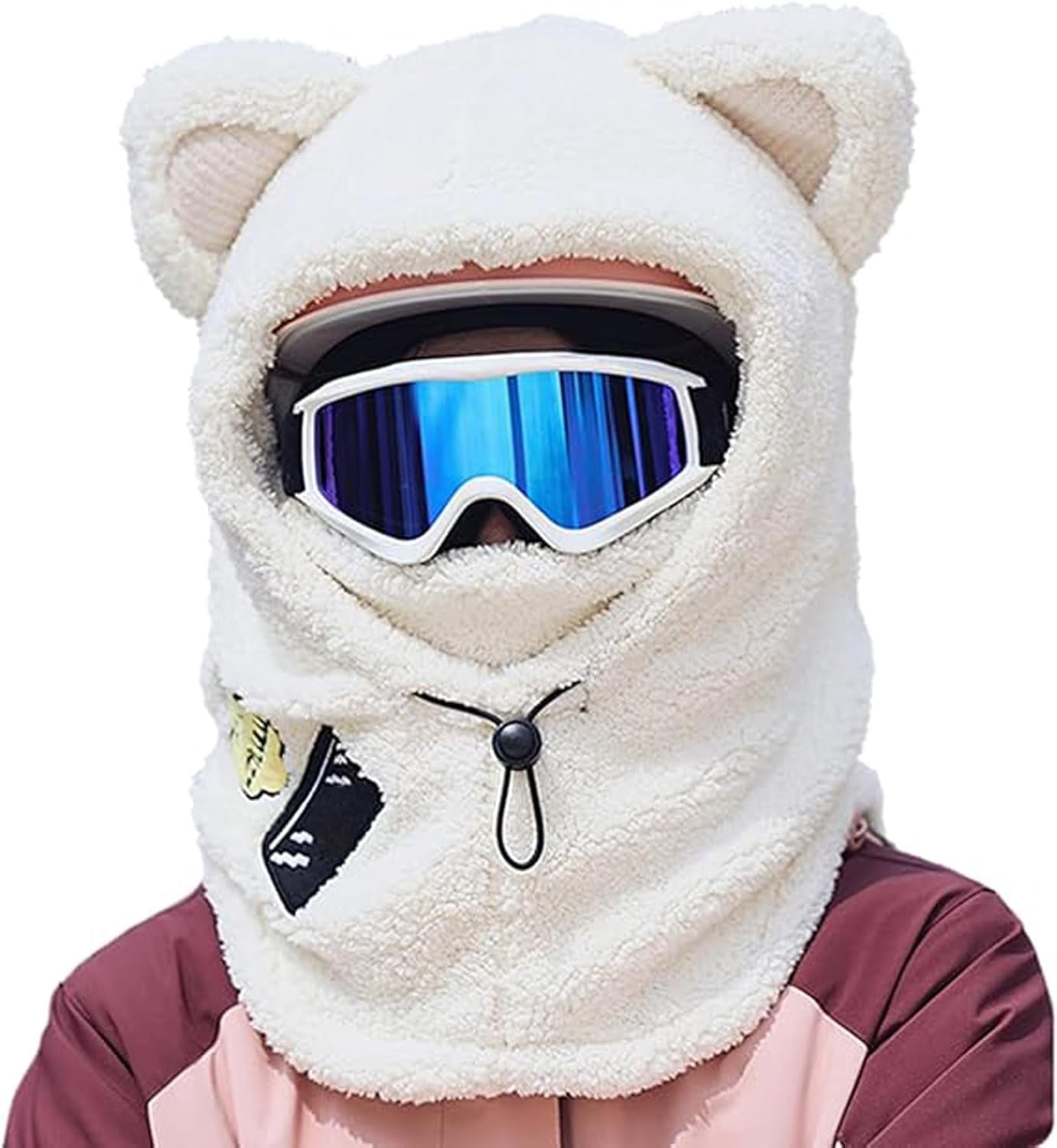 Sherpa Hood Ski Mask, Cat Ski Mask with Ears, Cute Wind-Resistant ...