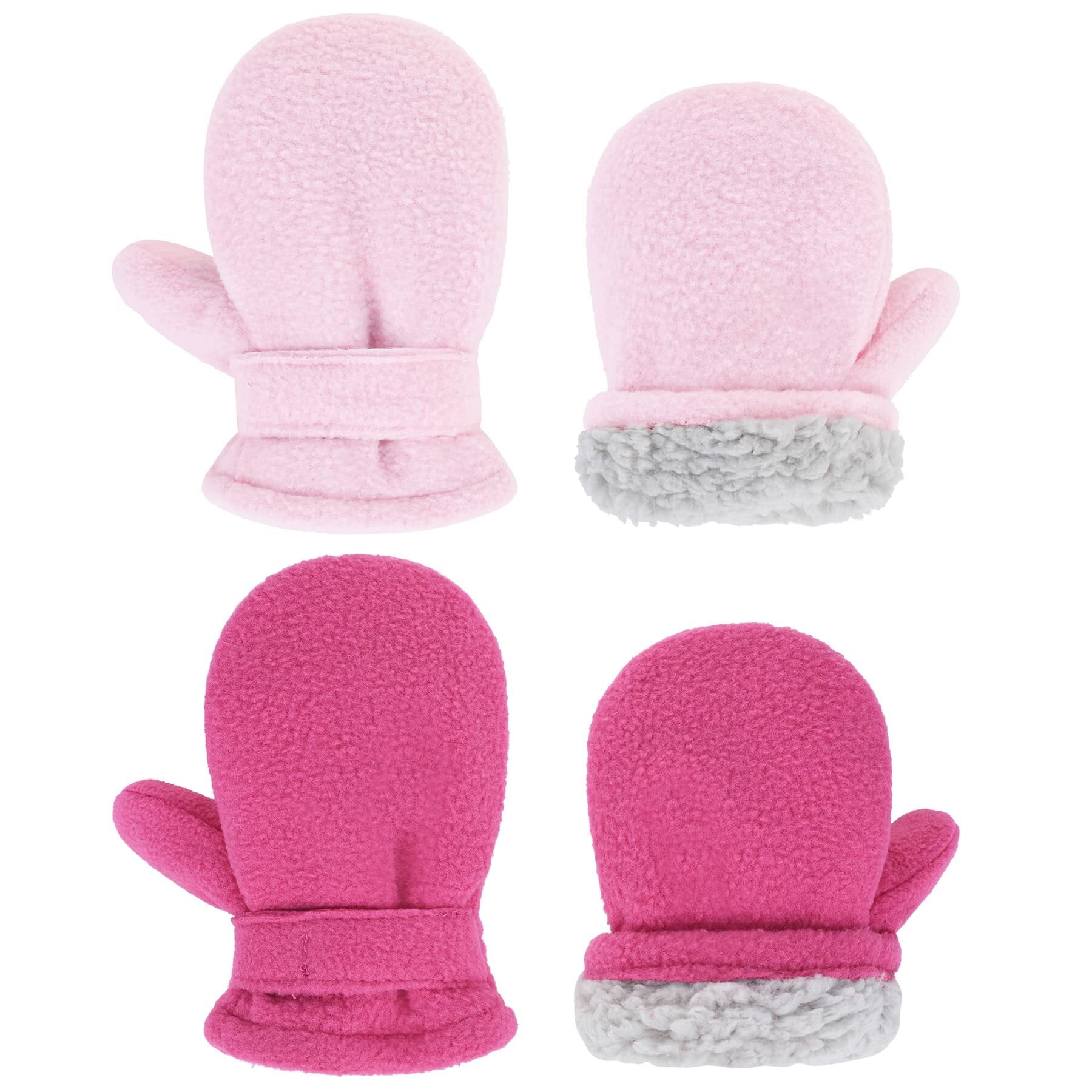 Sherpa Lined Baby Mittens Snow Outdoor Childrens Mittens Thick Warm ...