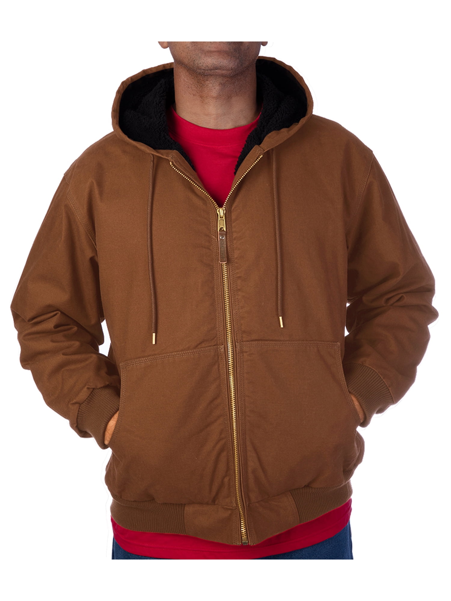 Sherpa-Lined Duck Canvas Hooded Jacket - Walmart.com