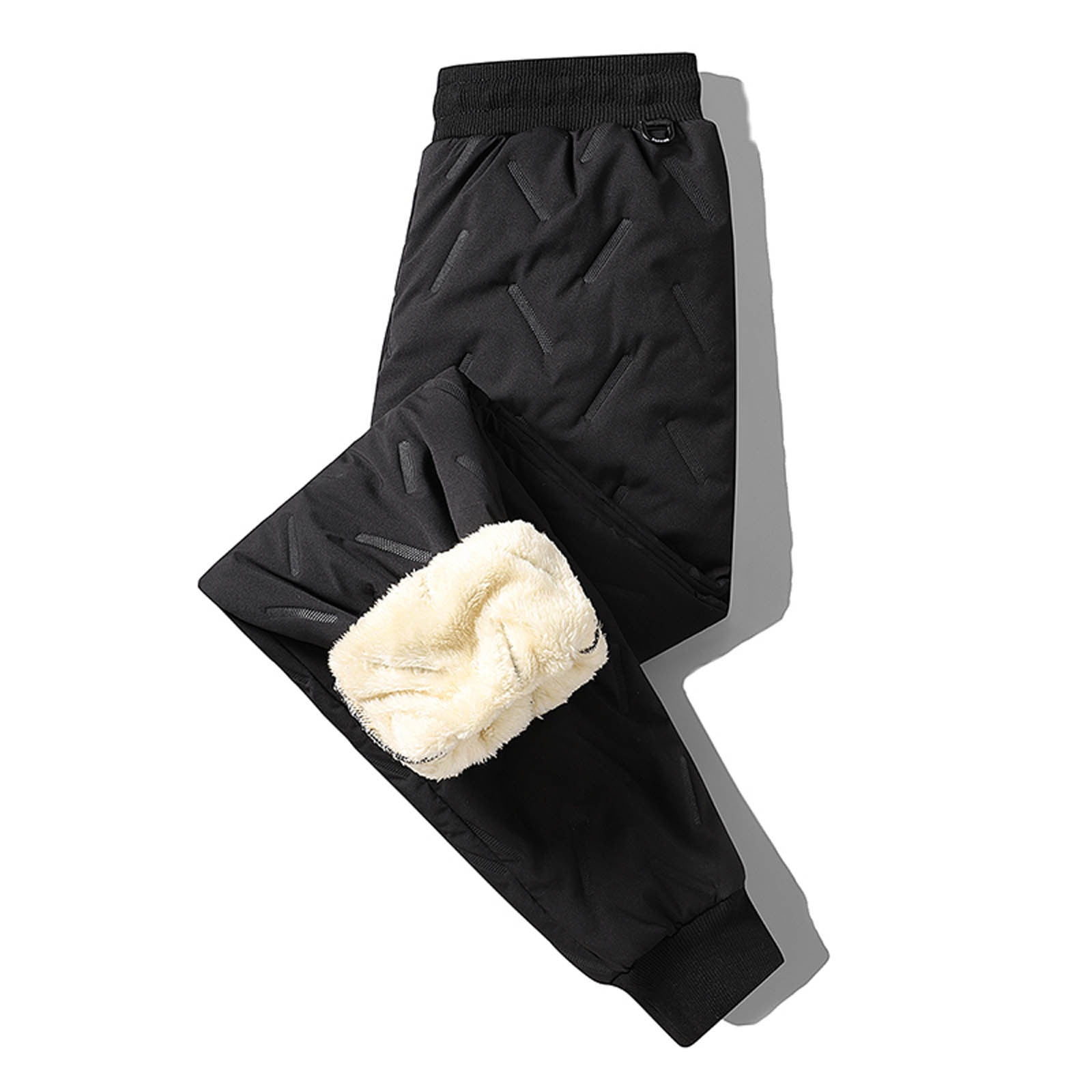 Sherpa Lined Sweatpants for Men Winter Warm Drawstring Fleece Pants ...