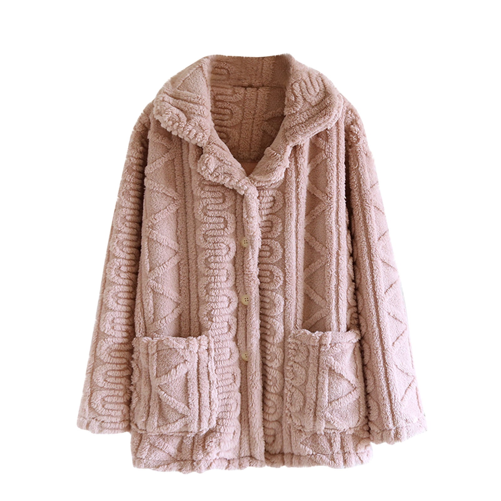 Sherpa Pajamas Tops for Women Fleece Cardigan Jacket With Pockets ...