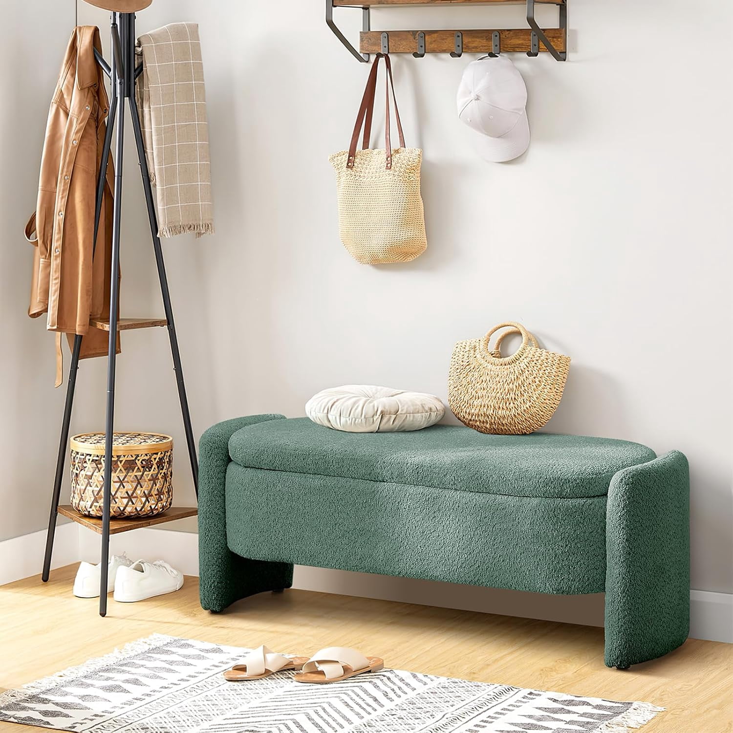 Sherpa Storage , 47.24" Oval Storage Ottoman with Large Storage Space ...