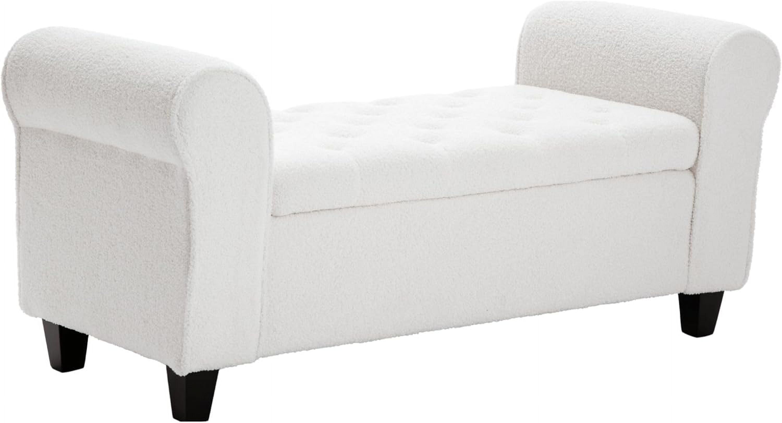 Sherpa Storage Ottoman Upholstered End of Bed Boucle Benches with ...