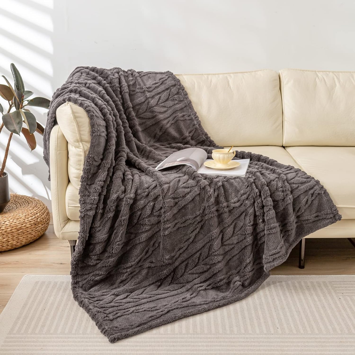Sherpa Throw Blanket-3D Stylish Design Super Soft Fuzzy Cozy Warm ...