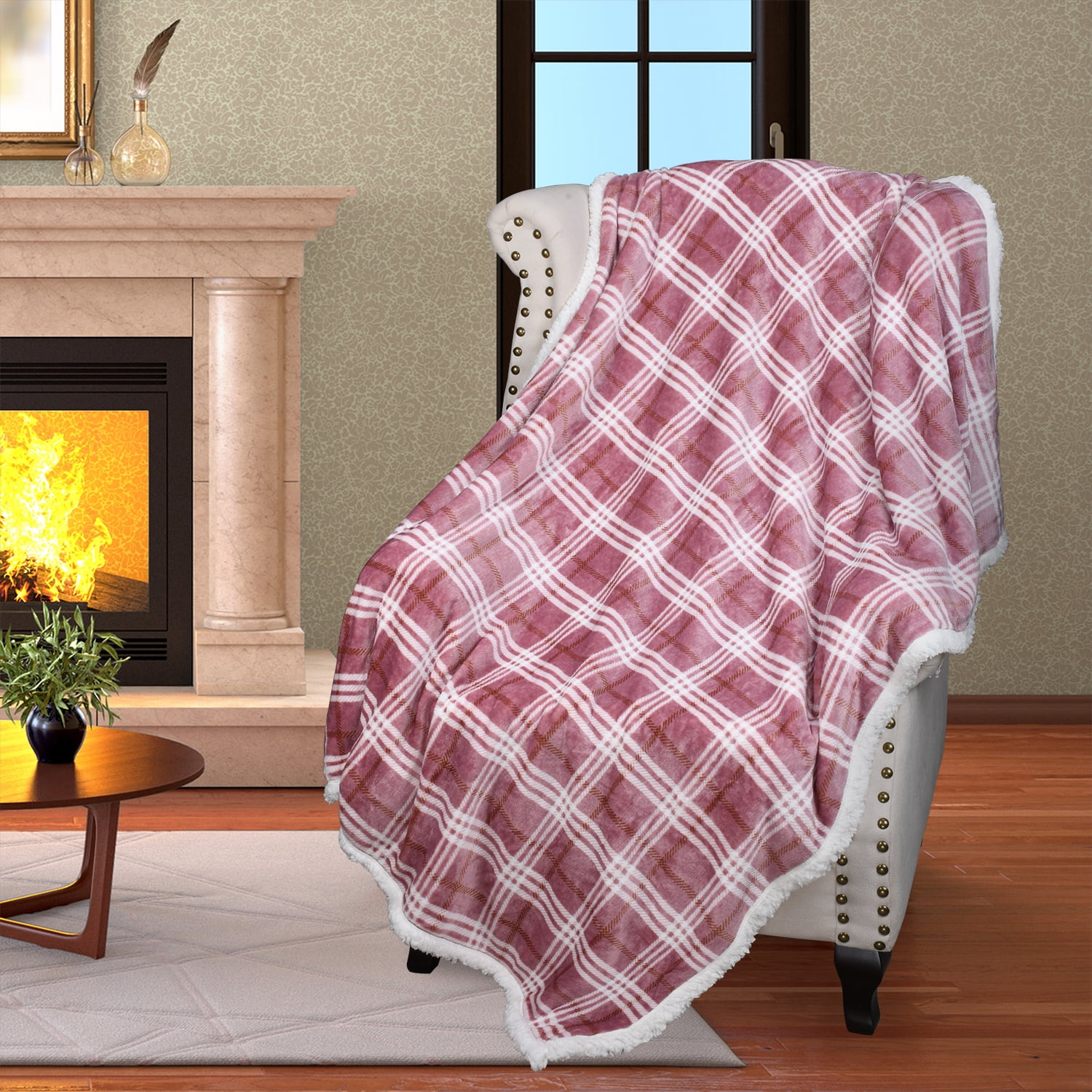 Sherpa Throw Blanket, Super Soft Fleece Plush Sofa Couch Blanket, TV ...
