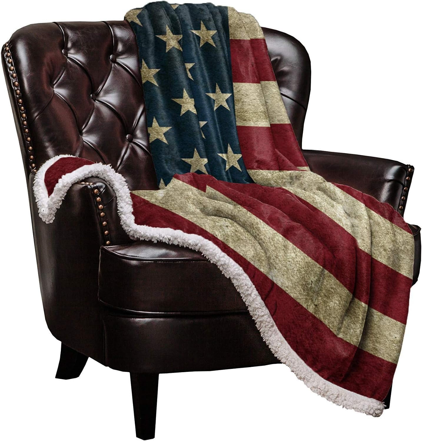Sherpa Throw Blanket The Star-Spangled Banner Thermal Fuzzy Blankets ...