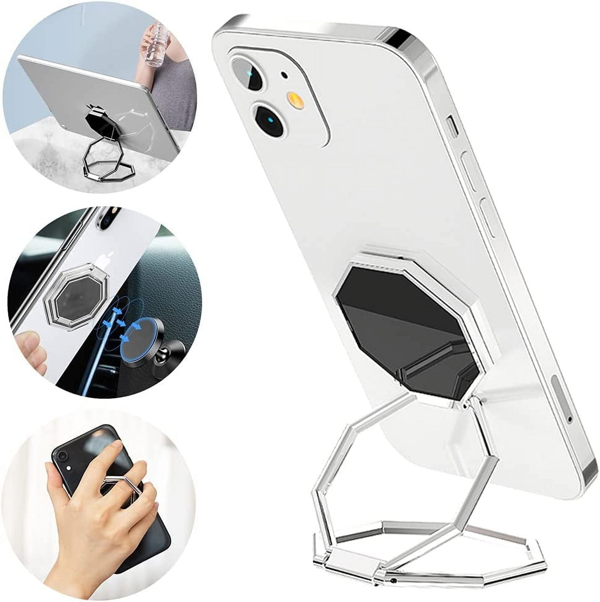 Cellphone Ring Holder Kickstand, 360° Rotation, Foldable, Magnetic Car ...