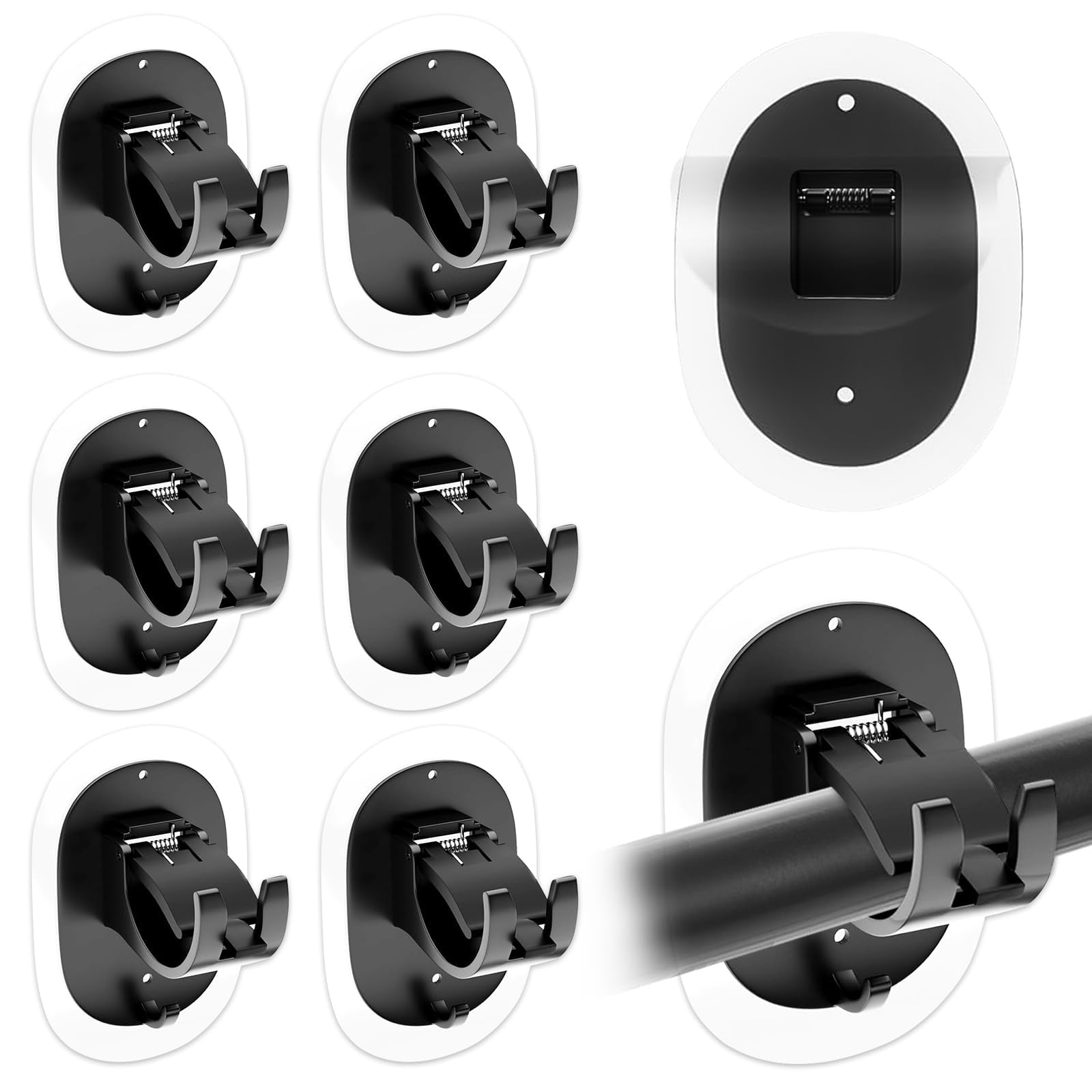 GENREEN Waterproof Plastic Metal Curtain Rod Brackets for Bedroom ...