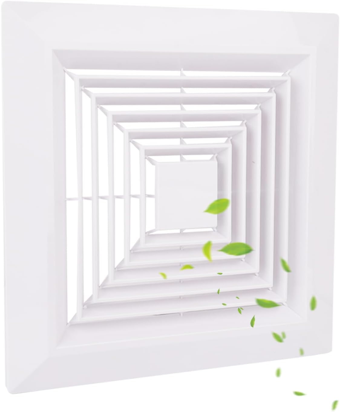 Sherry Bathroom Exhaust Fan Cover, 9x9 Inch, White ABS Plastic ...
