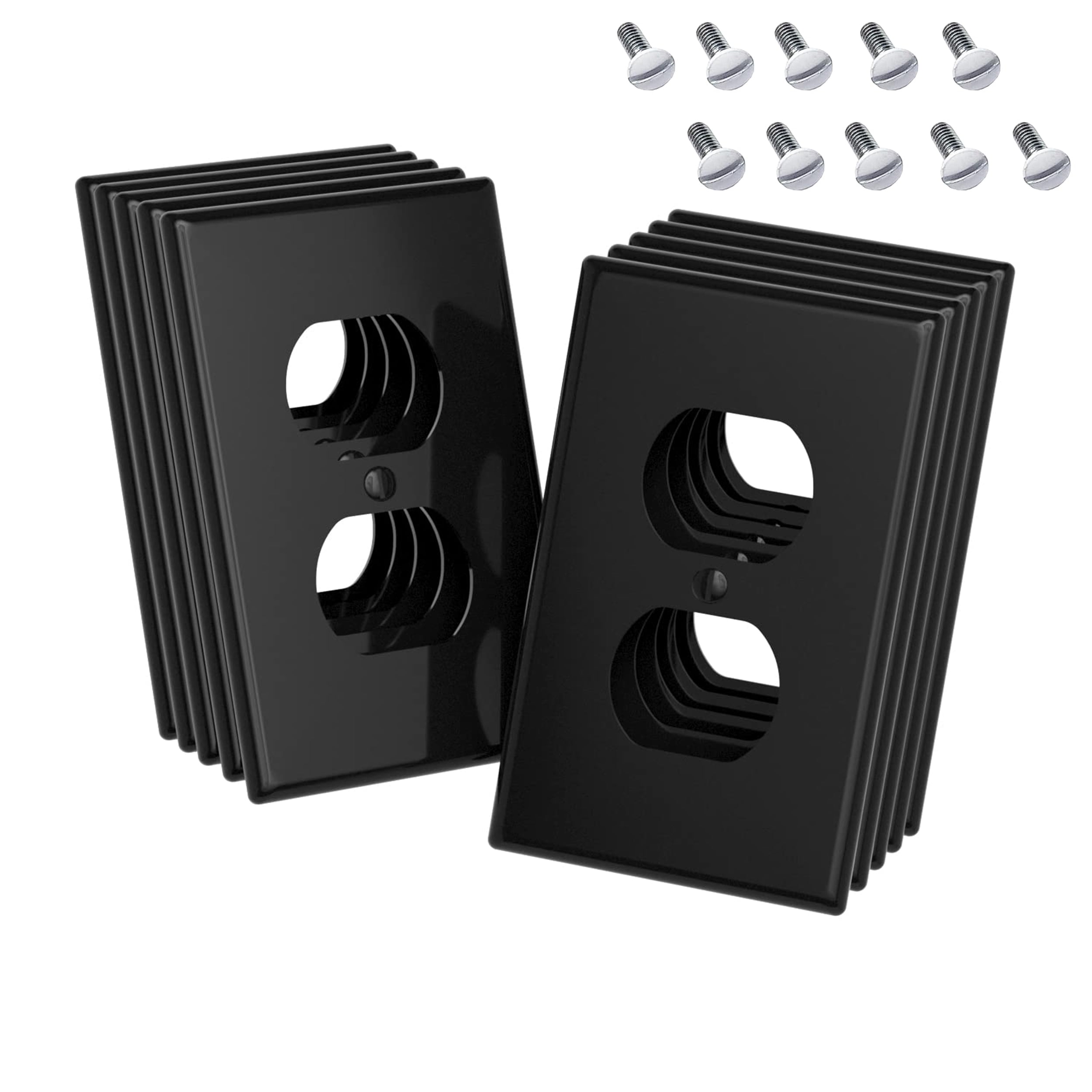 Sherry Black Outlet Covers - Duplex Receptacle Wall Plates, 1-Gang ...