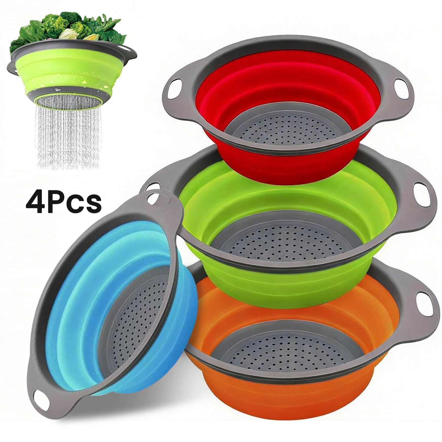 Sherry Collapsible Strainers & Colanders Set - Space Saving Expandable ...
