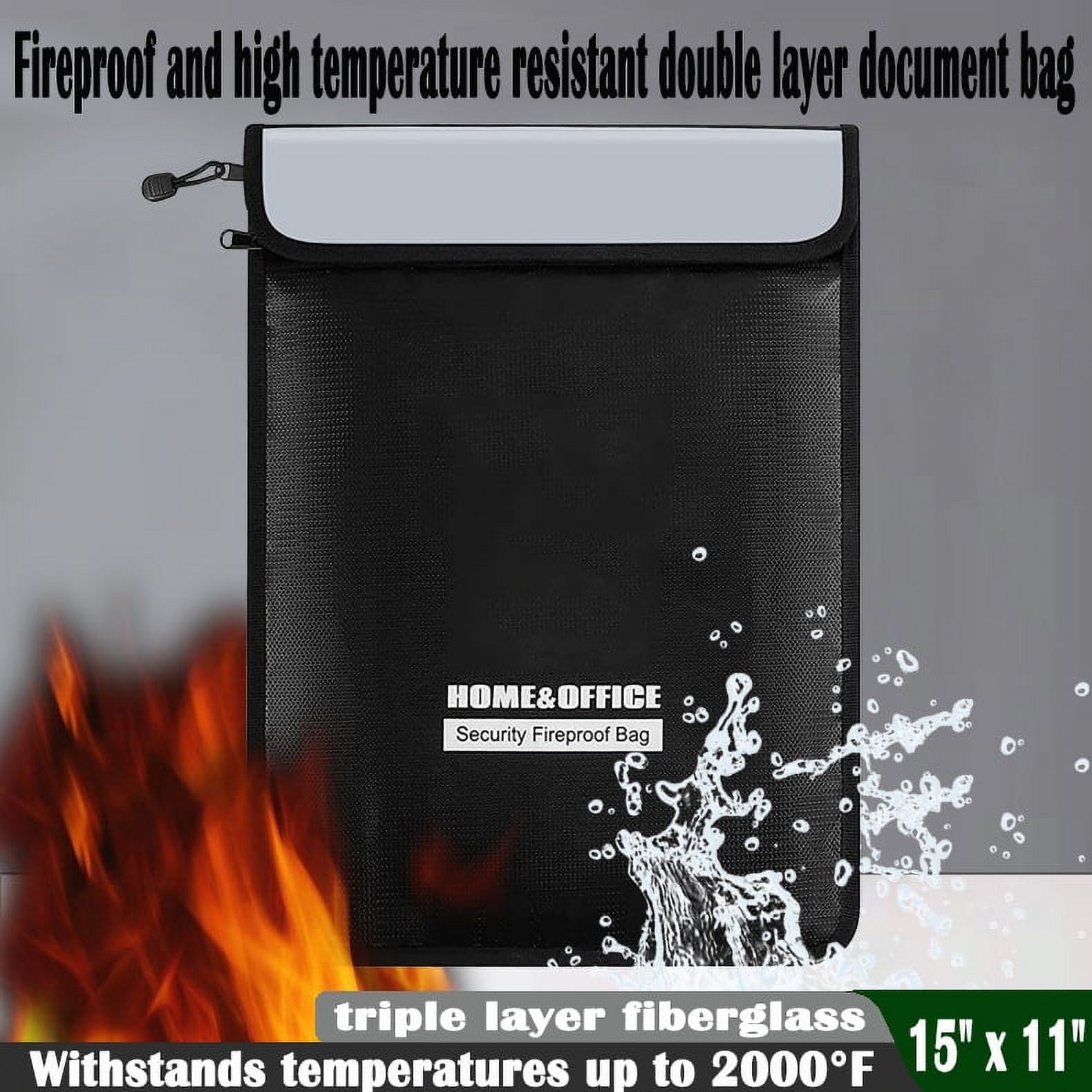 Sherry Fireproof & Waterproof Document Bag, 15x11, Double Pockets, Safe ...