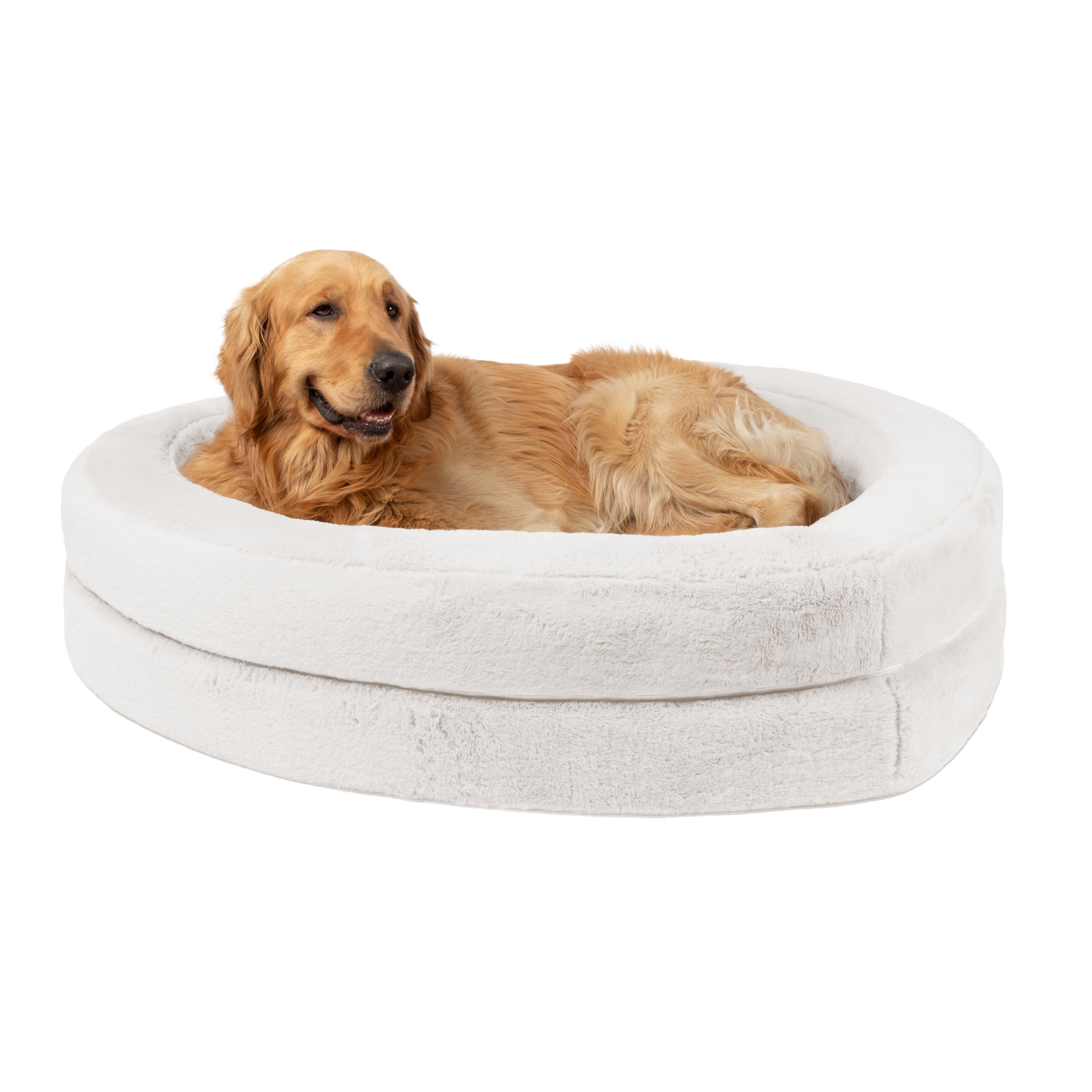 Sherry Kline 27-inch Heart Shape Dog Bed (Ivory, 27-INCH DIAMETER ...