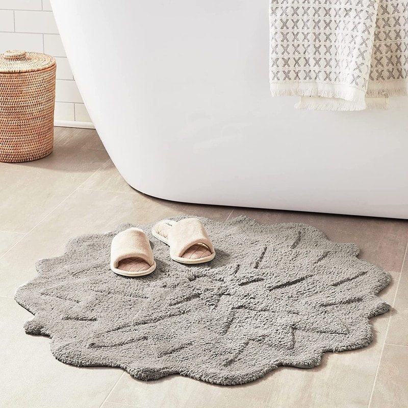 Sherry Kline Over Tufted Petals 32" Bath Rug - Grey, Brown, Black ...