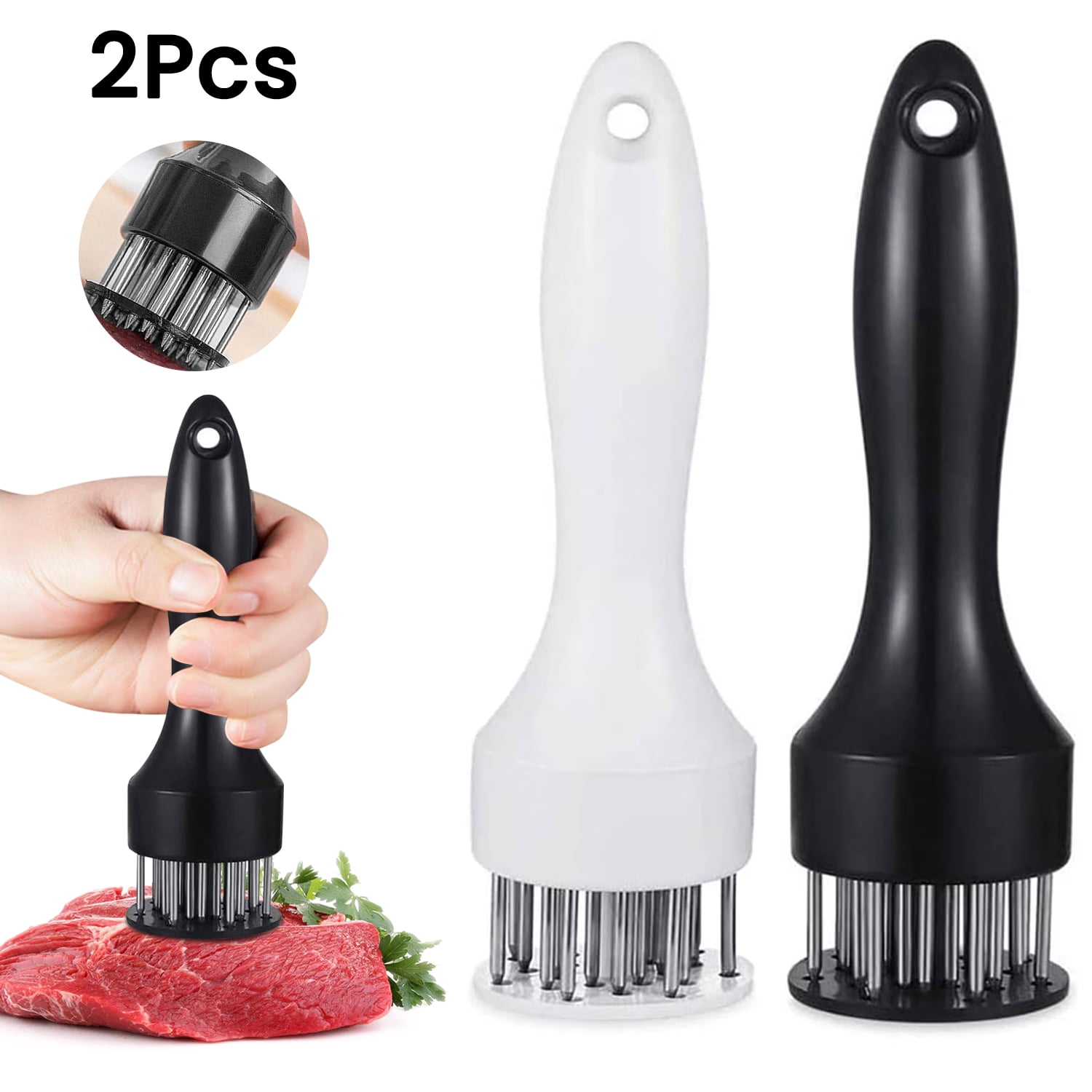 Sherry 2-Pack Ultra Sharp Stainless Steel Meat Tenderizer Tool, Kitchen ...