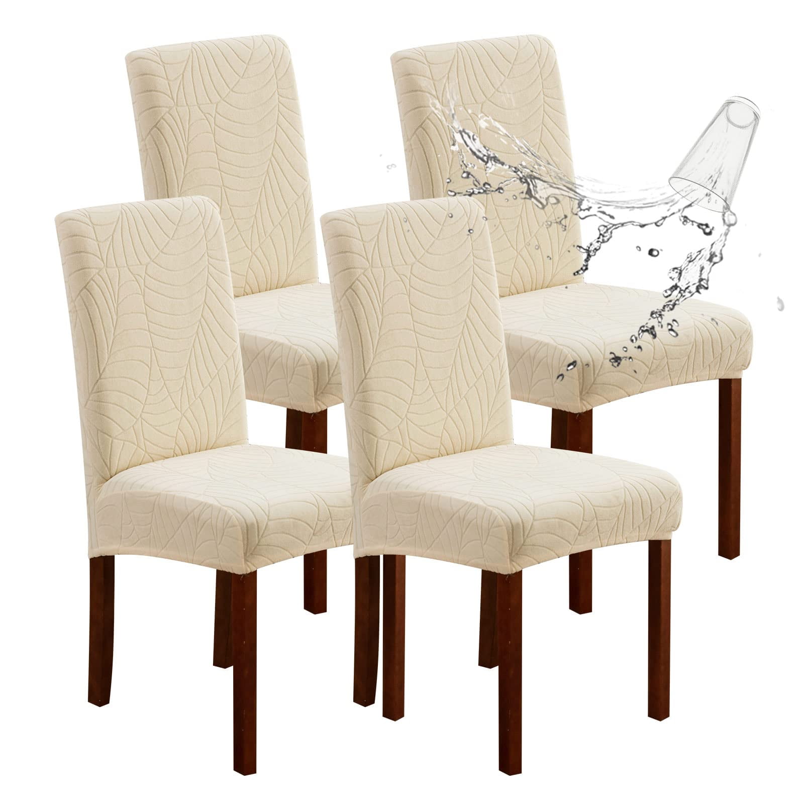Sherry Waterproof Set of 4, Dining Chair Covers Dining Room Protectors ...