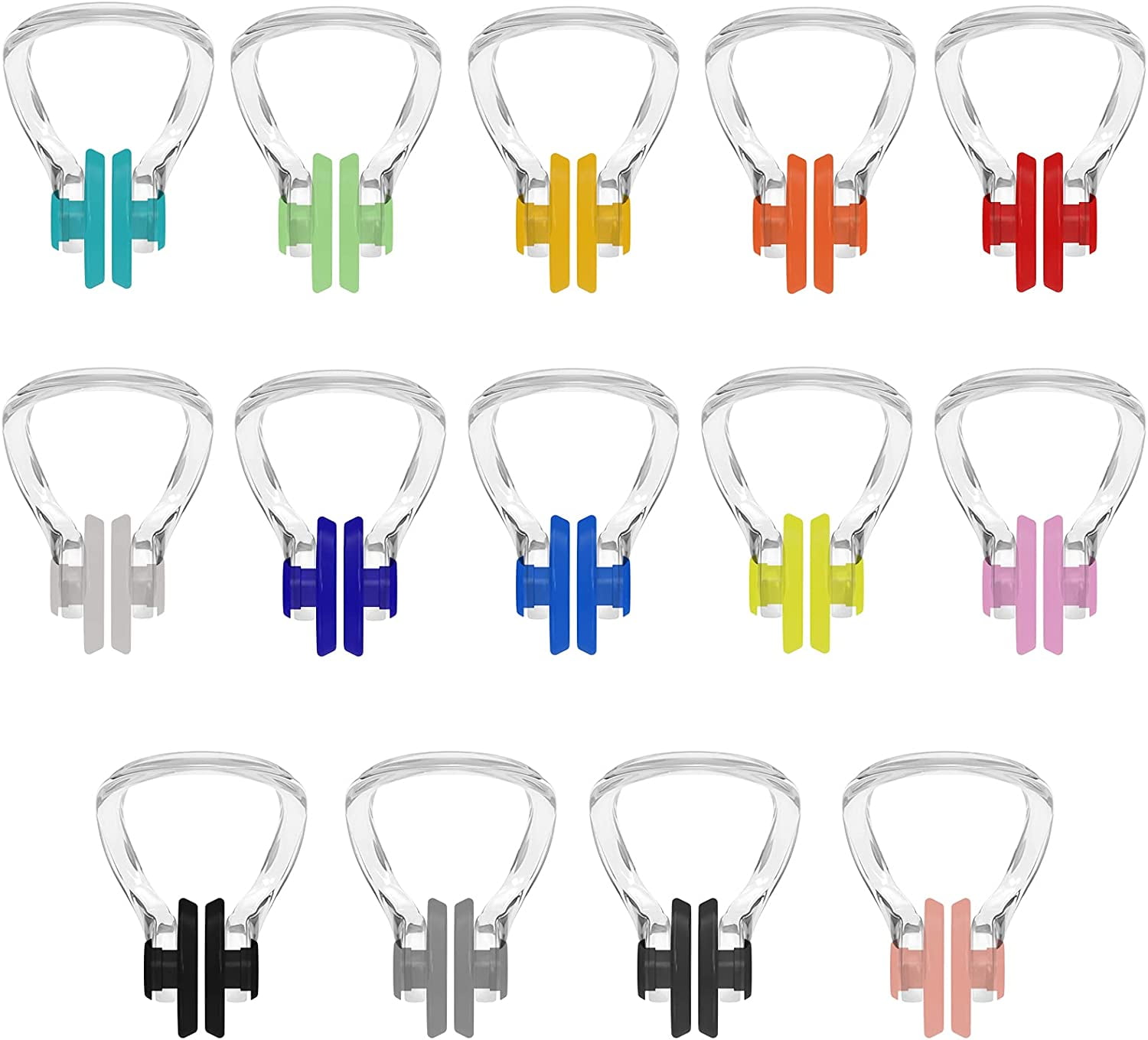 Sherry Waterproof Swimming Nose Clip Multicolor Silicone 14 Pack for ...