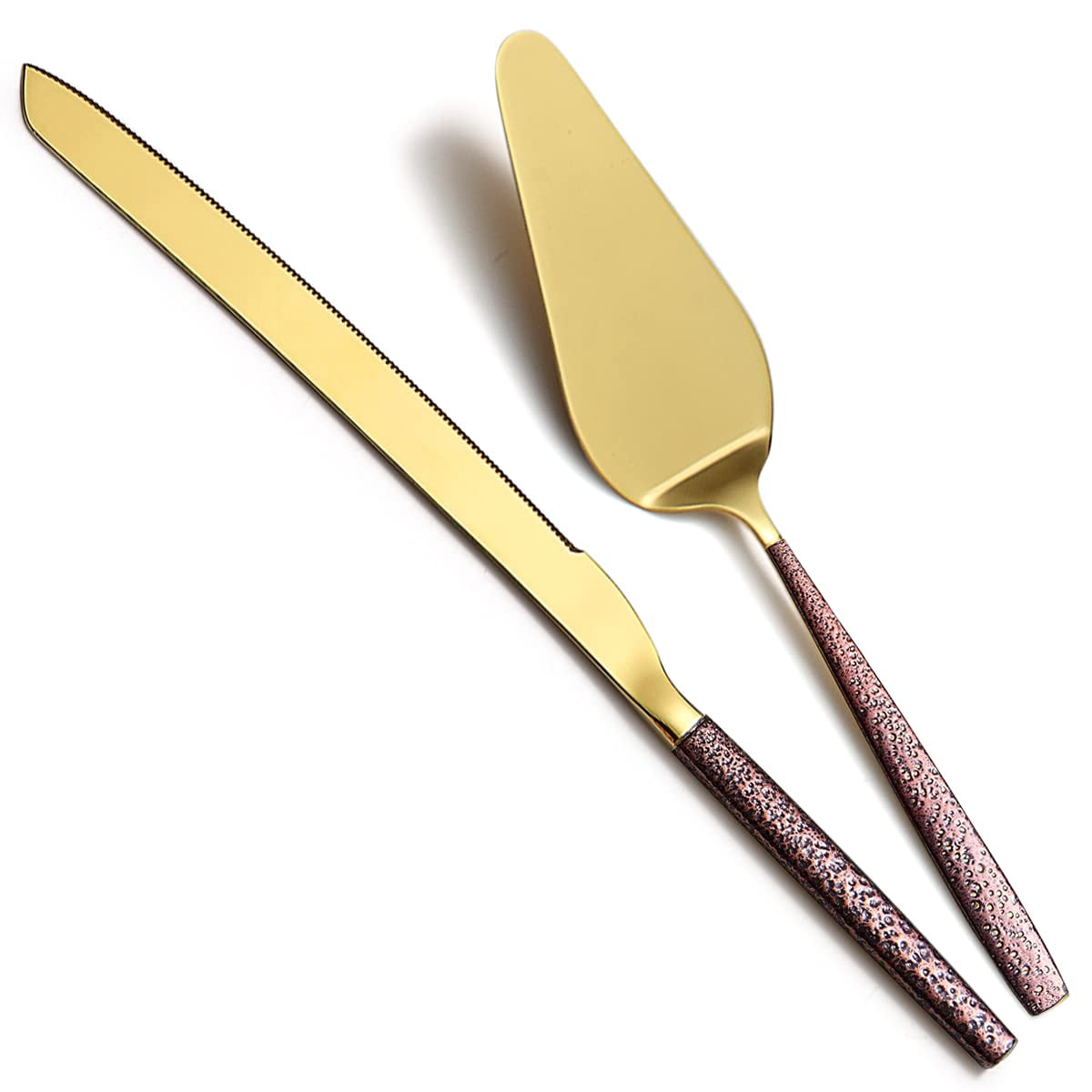 Sherry Wedding Cake Knife And Server Set With Moon Surface Handle And ...