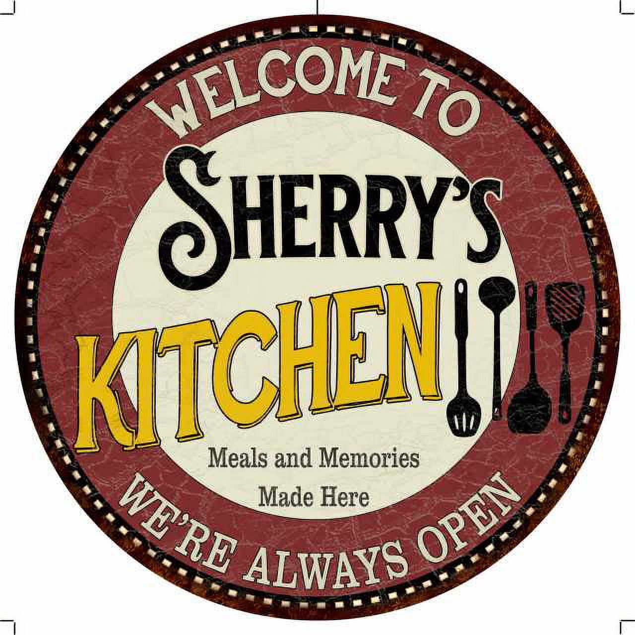 Sherry's Kitchen 12" Round Metal Sign Bar Game Room Wall Déco ...