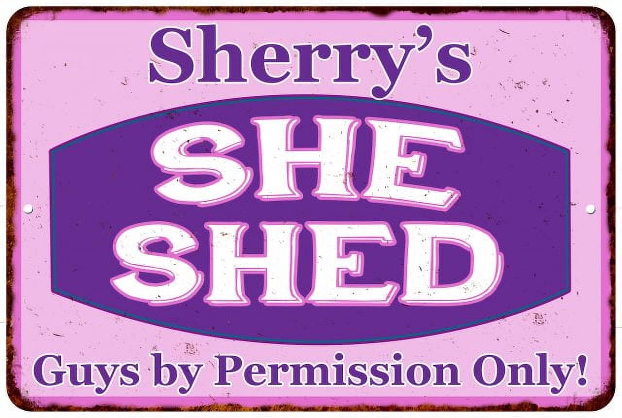 Sherry's Purple & Pink SHE SHED Vintage Sign 8x12 Woman Wall Decor ...