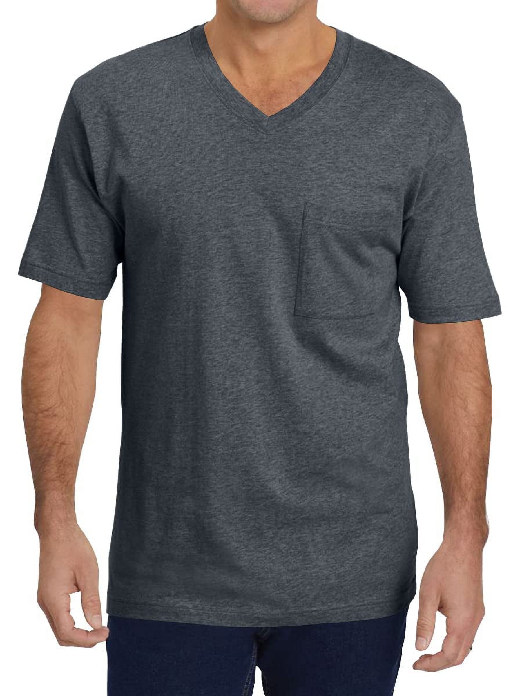 Sherrylily Mens Casual Pocket T-Shirts V Neck Short Sleeve Tee ...