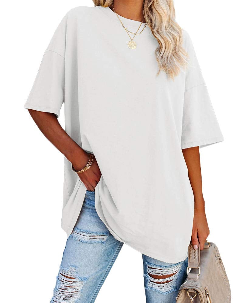 Sherrylily Women Oversized T Shirts Tees Half Sleeve Crew Neck Plus ...