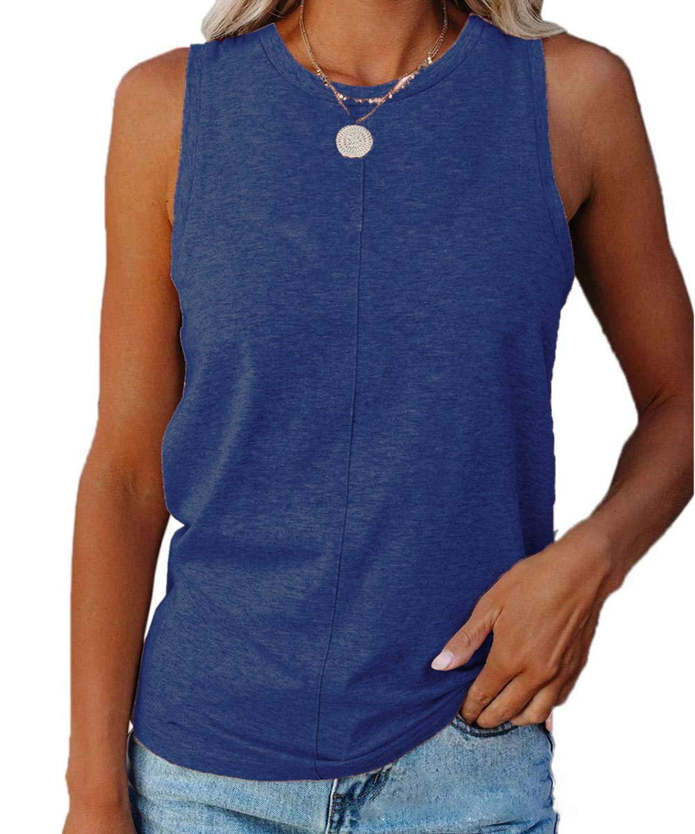 Sherrylily Women Tank Tops Crew Neck Sleeveless Casual Loose Fit Tee ...