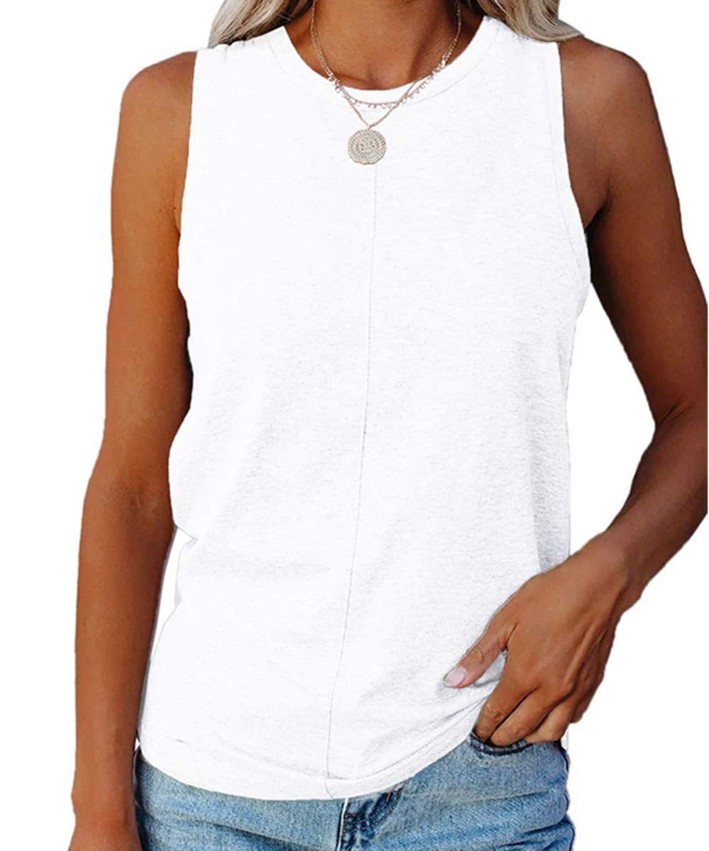 Sherrylily Women Tank Tops Crew Neck Sleeveless Casual Loose Fit Tee ...