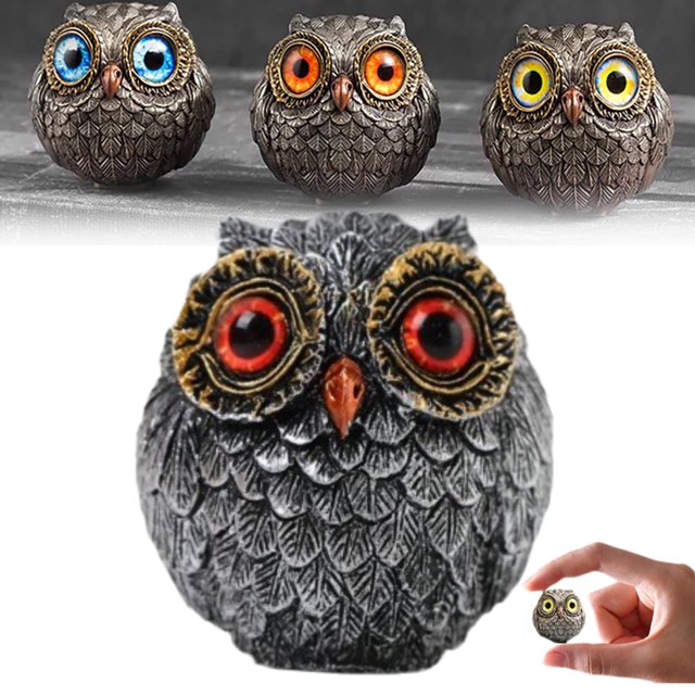 Sherum Lucky Owl, Lucky Owl, Resin Craft Owl Small Ornaments, Mini Owl ...
