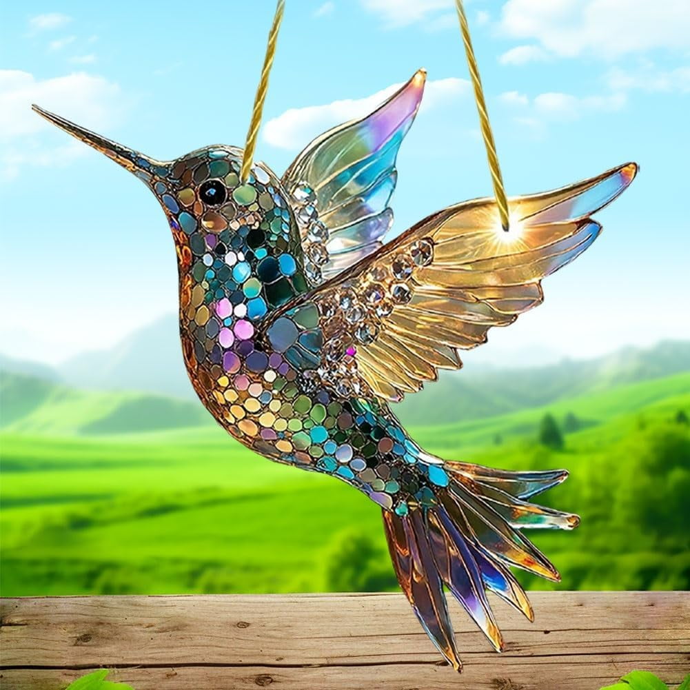 EKIDAZB Hummingbird Suncatchers for Windows, Acrylic Bird Christmas ...