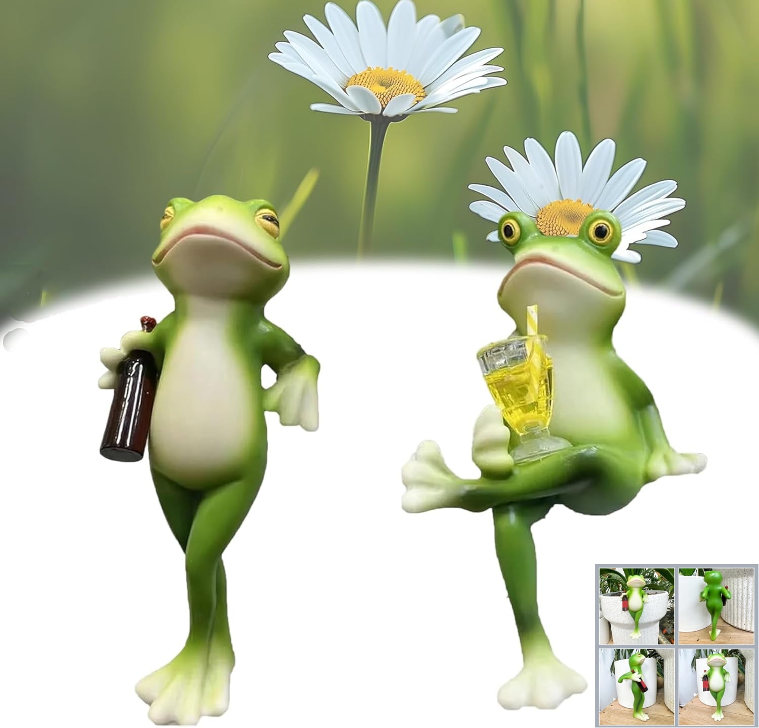 Sherum Tipsy Frog, Glosrity Tipsy Frog, Miniature Frog Figurines Plant ...
