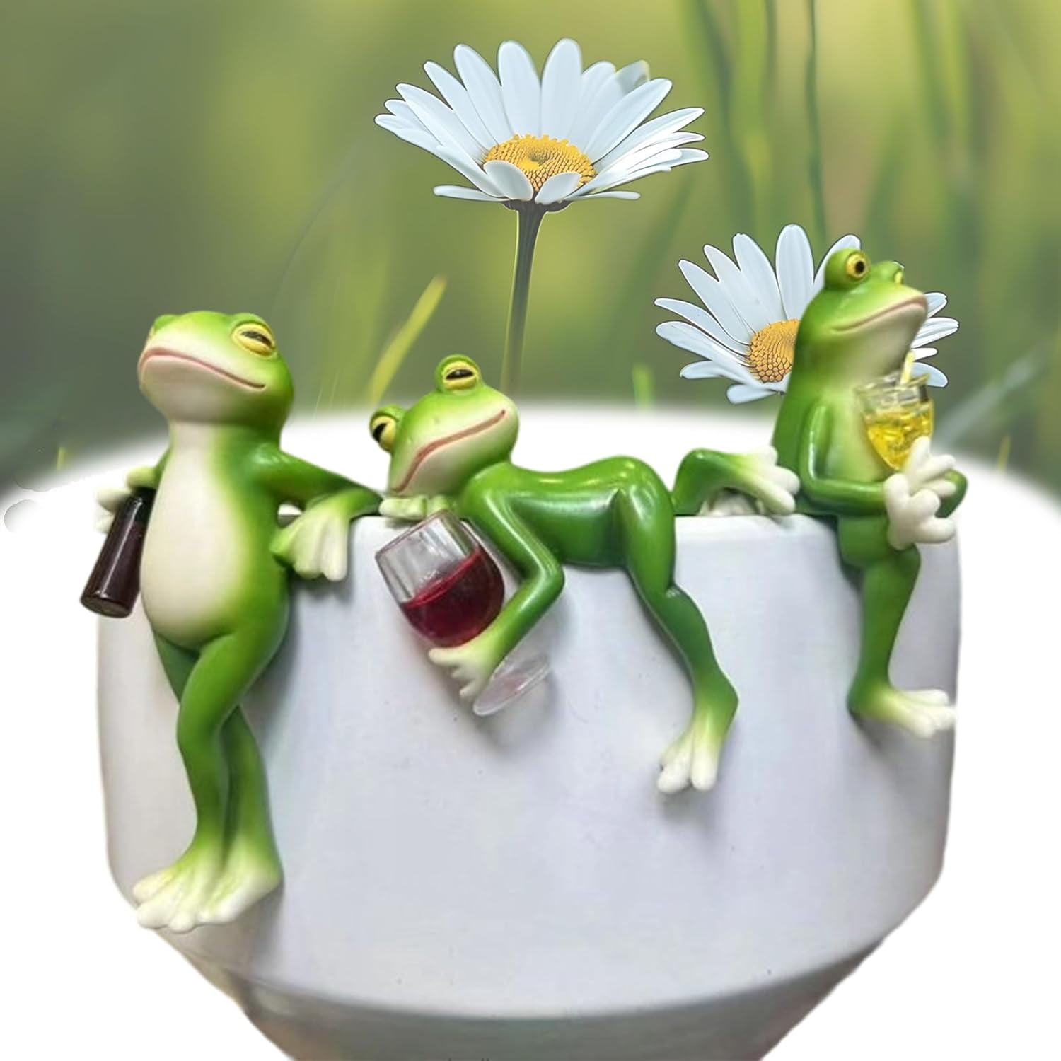 Sherum Tipsy Frog, Tipsy Frog with A Wine Glass, Miniature Frog ...