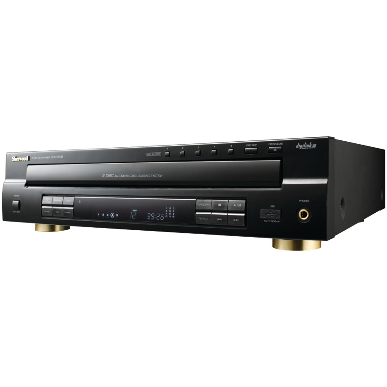 Sherwood 5-Disc USB Port Front-Loading Carousel CD Changer - Walmart.com