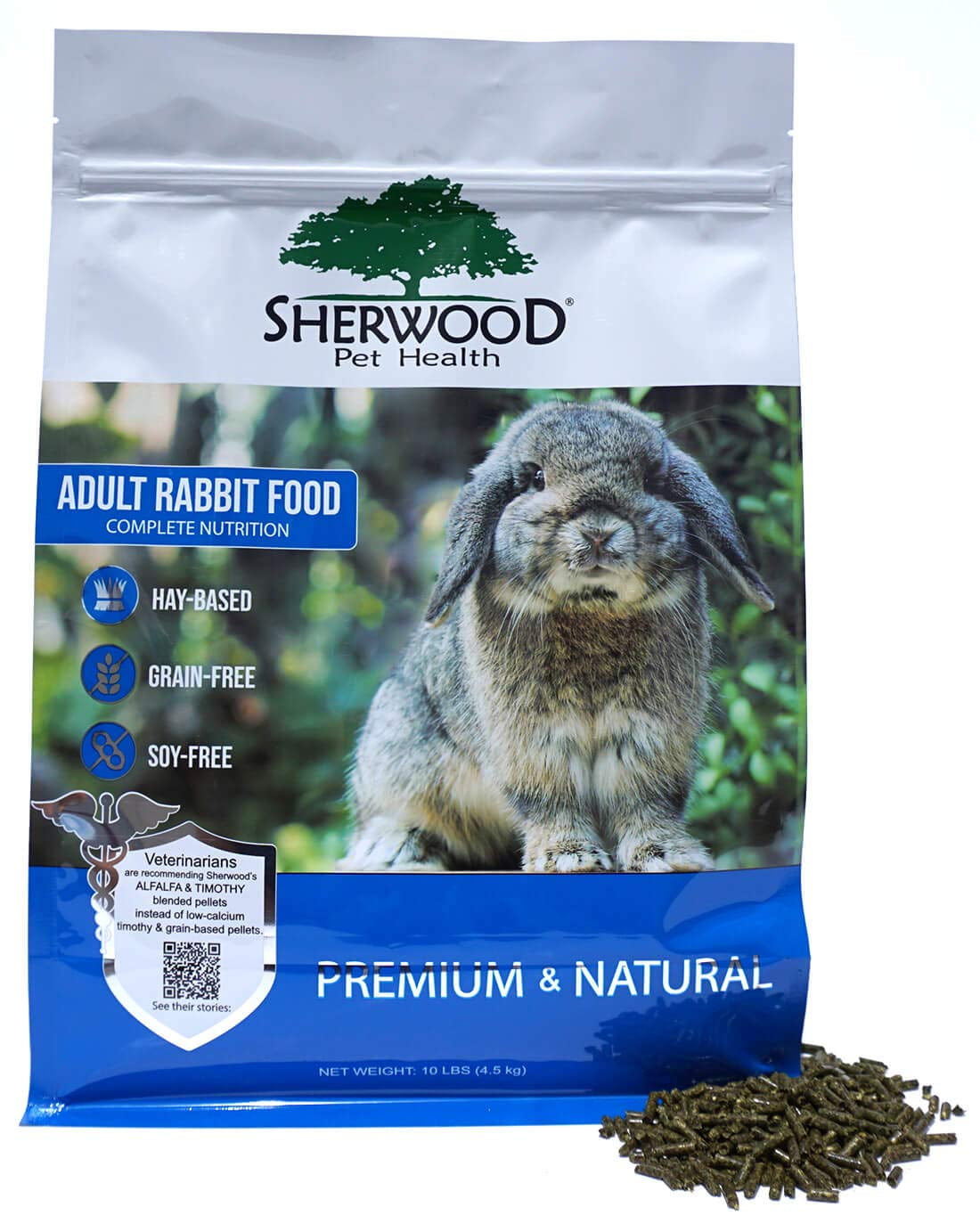 Sherwood Pet Health Adult XEF1 Rabbit Food Alfalfa Timothy Hay-Based ...