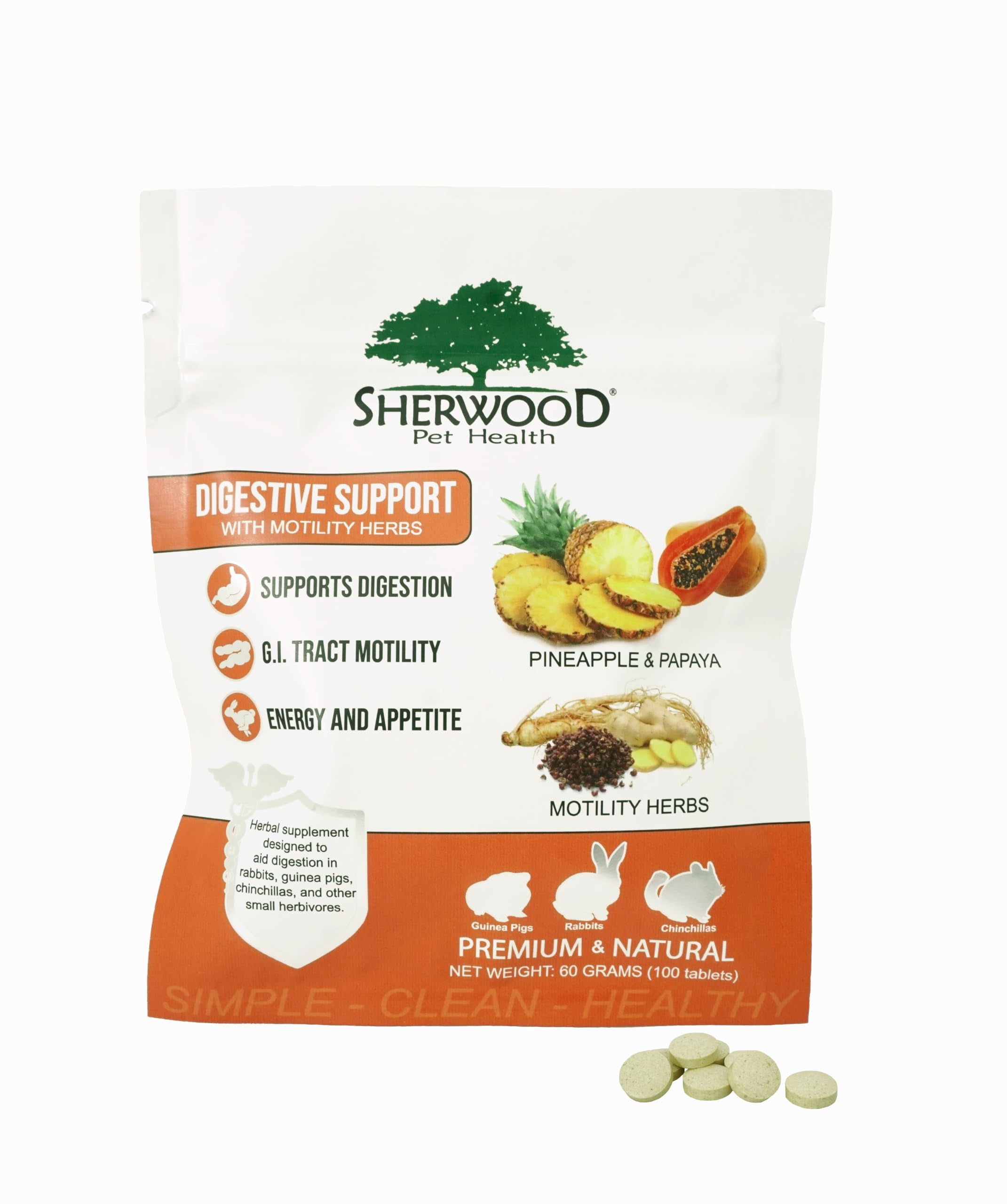 Sherwood Pet Health Digestive Support, Papaya (100 Tablets - 60 Grams ...