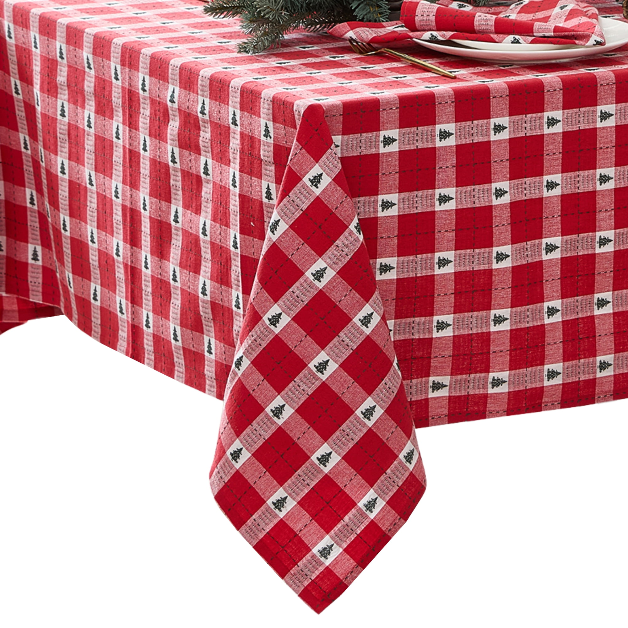 Sherwood Tree Dobby Cotton Rectangle Tablecloth - Walmart.com