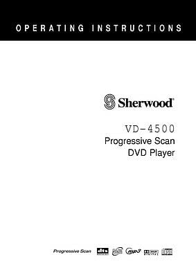 Instruction Manual ONLY for Sherwood VD-4500 DVD Player Owners ...