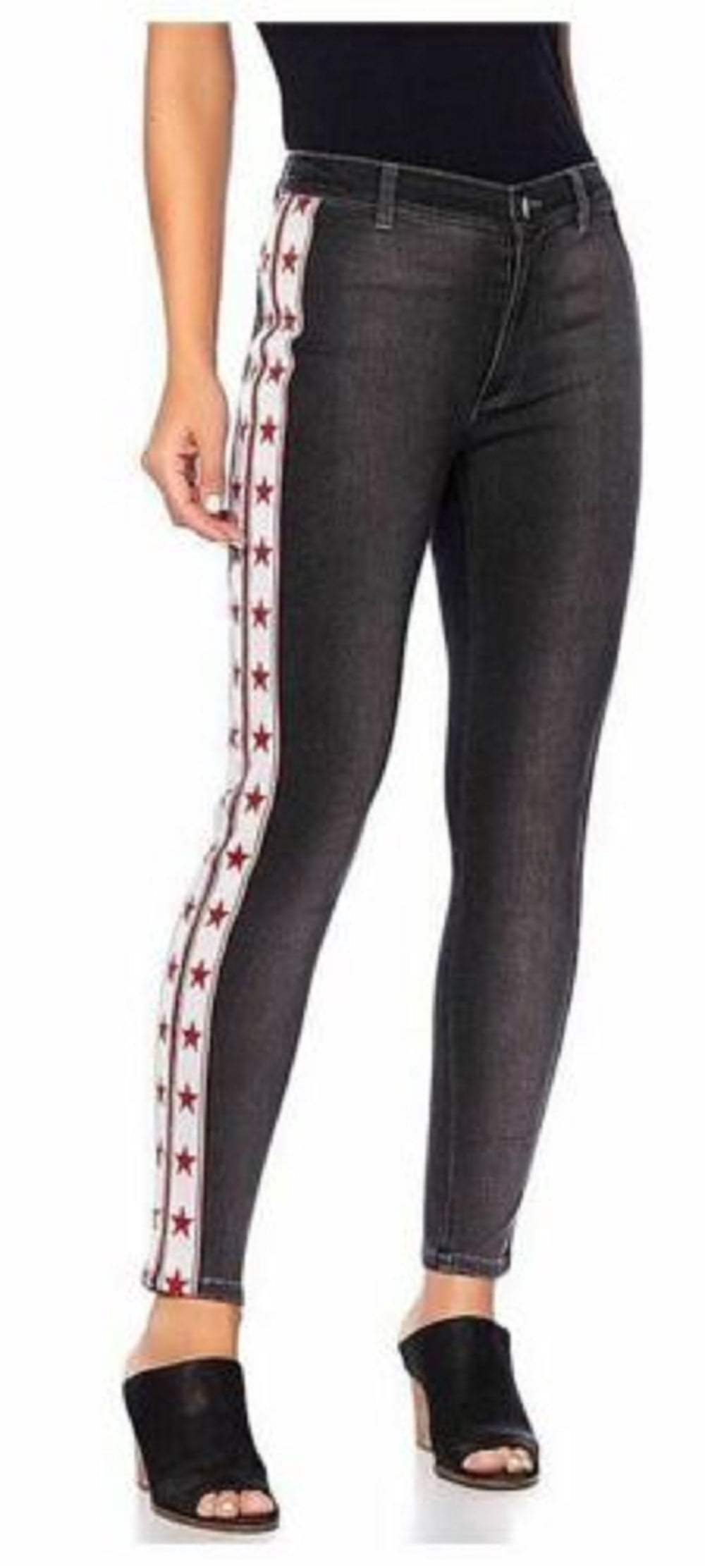 Sheryl Crow 614017 Women's Size 16 Star Print Side Stripe Black Skinny ...