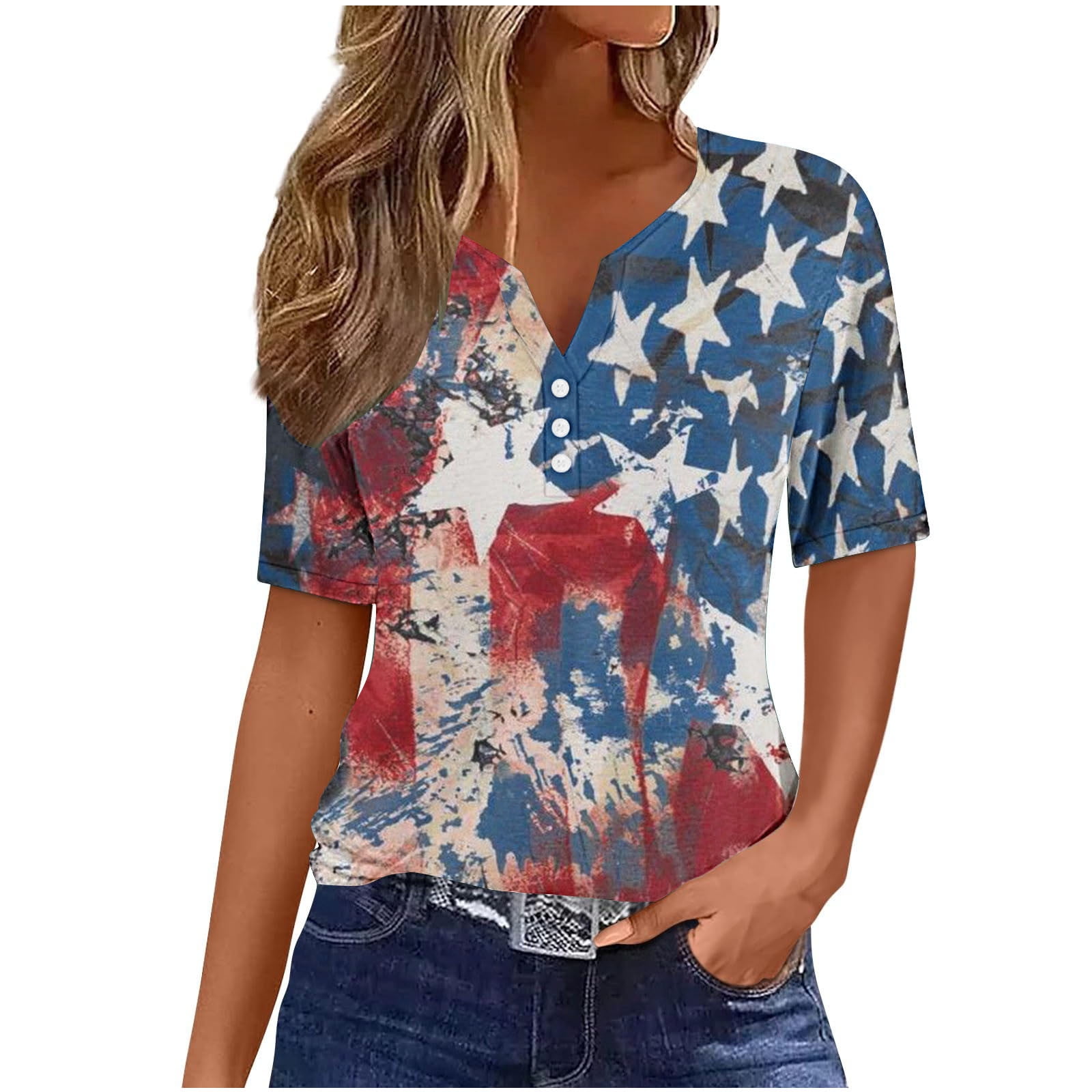 shesay-women-blouses-for-work-3-4-sleeve-graphic-t-shirts-loose-fit