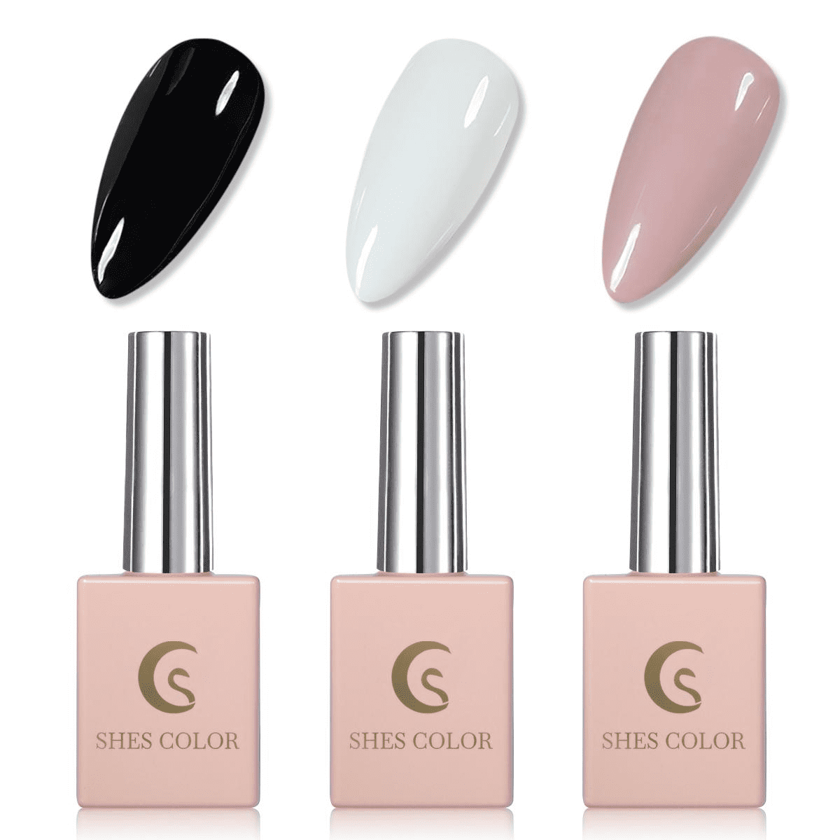 Shescolor Nail Polish Kit,Quick Dry,Long Lasting,Black,White,Pink,0 ...