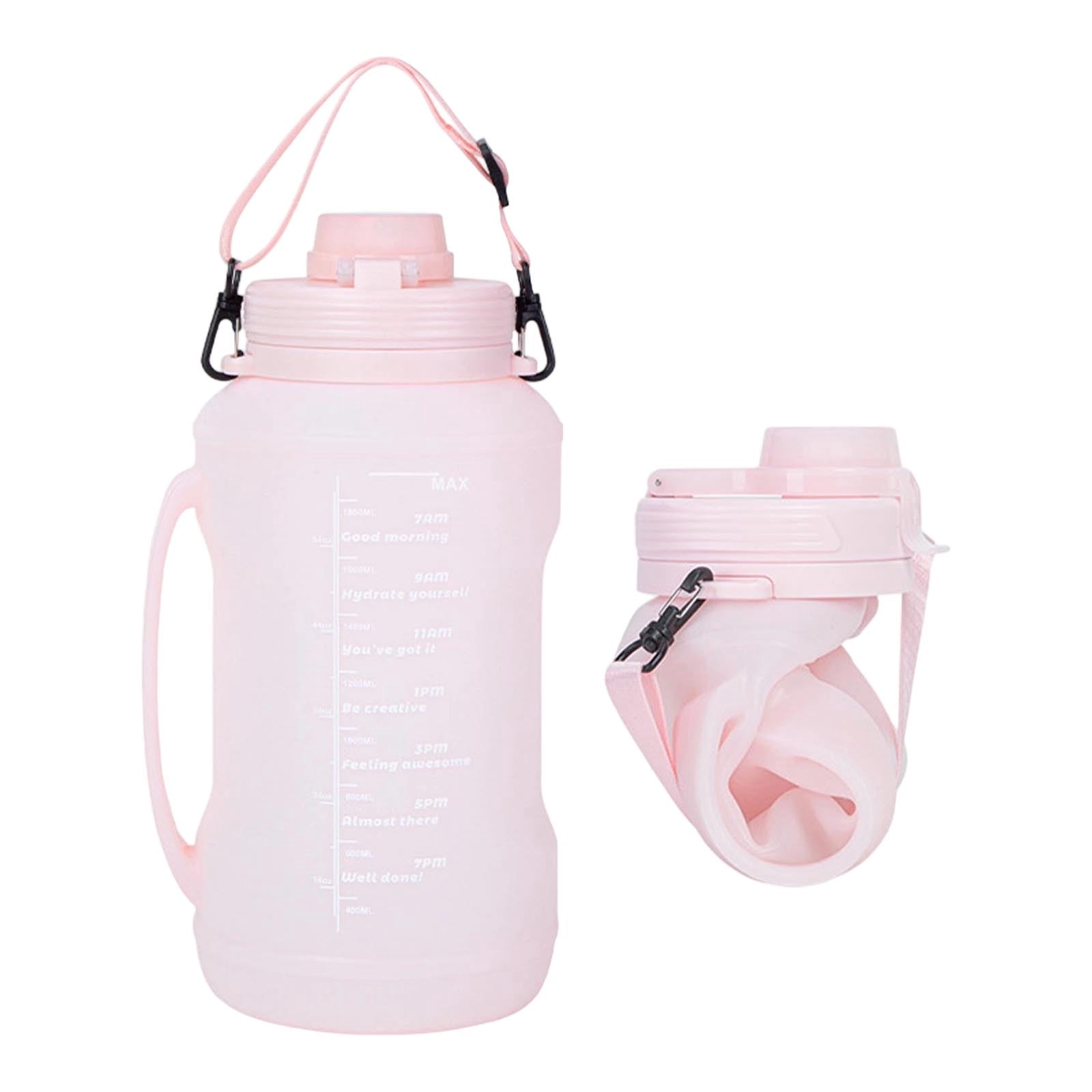 Shetay Collapsible Water Bottles, 2L Foldable Water Bottle with Time ...